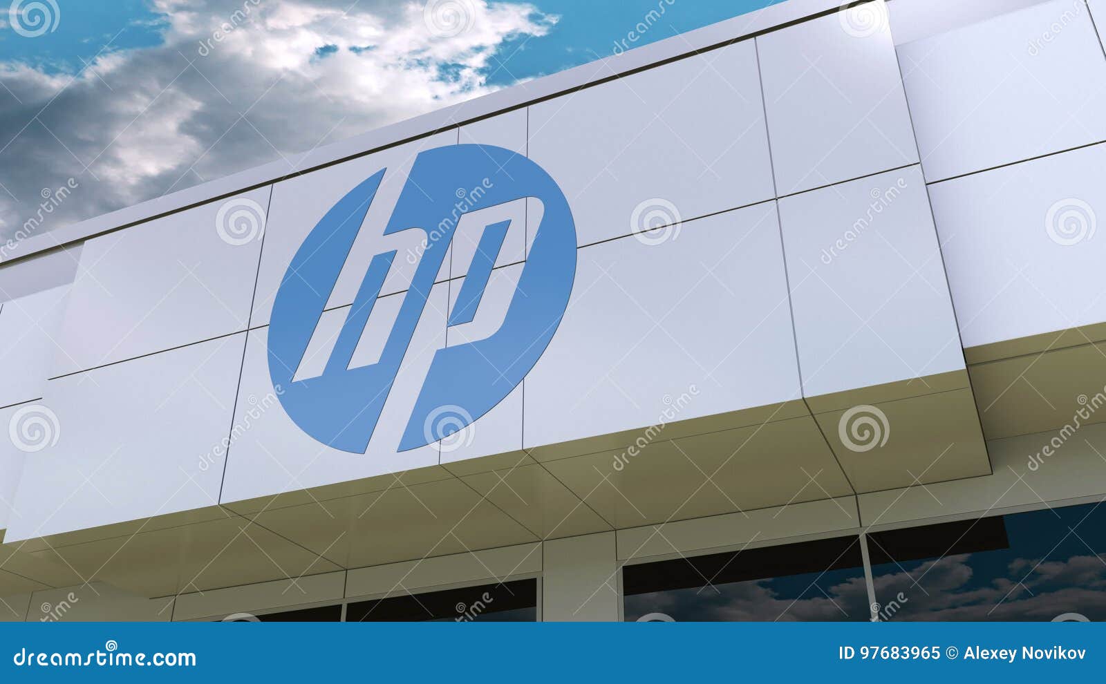 HP Inc. Logo on the Modern Building Facade. Editorial 3D Rendering ...