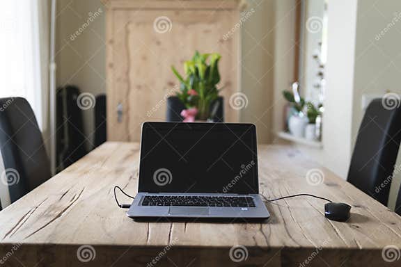 HP Laptop on Table at Home in Smart Working Editorial Stock Photo ...