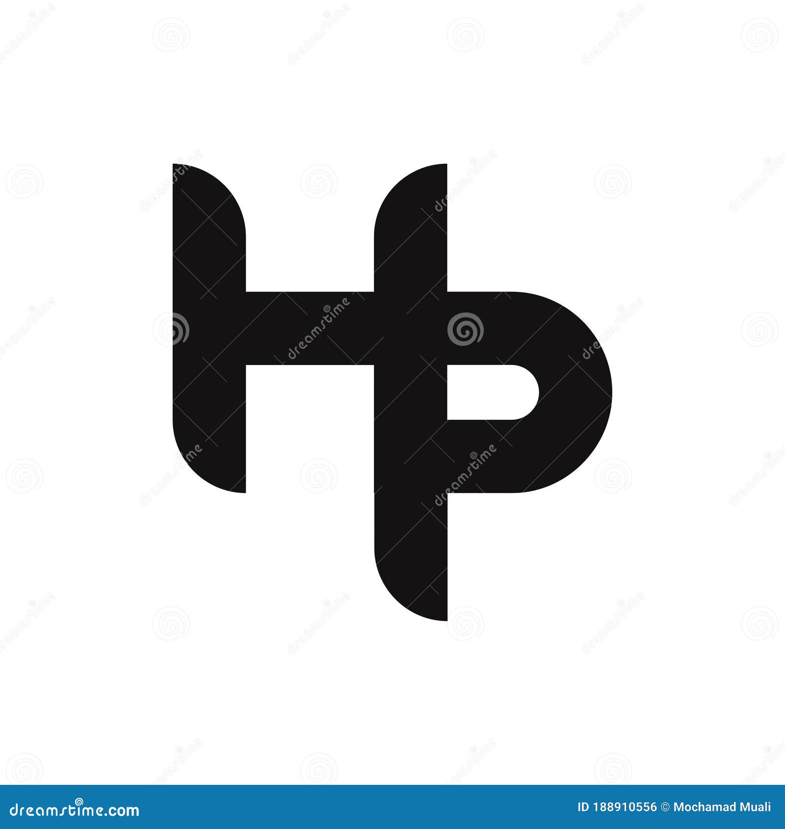 HP Letter Logo Design with Simple Style Stock Vector - Illustration of ...
