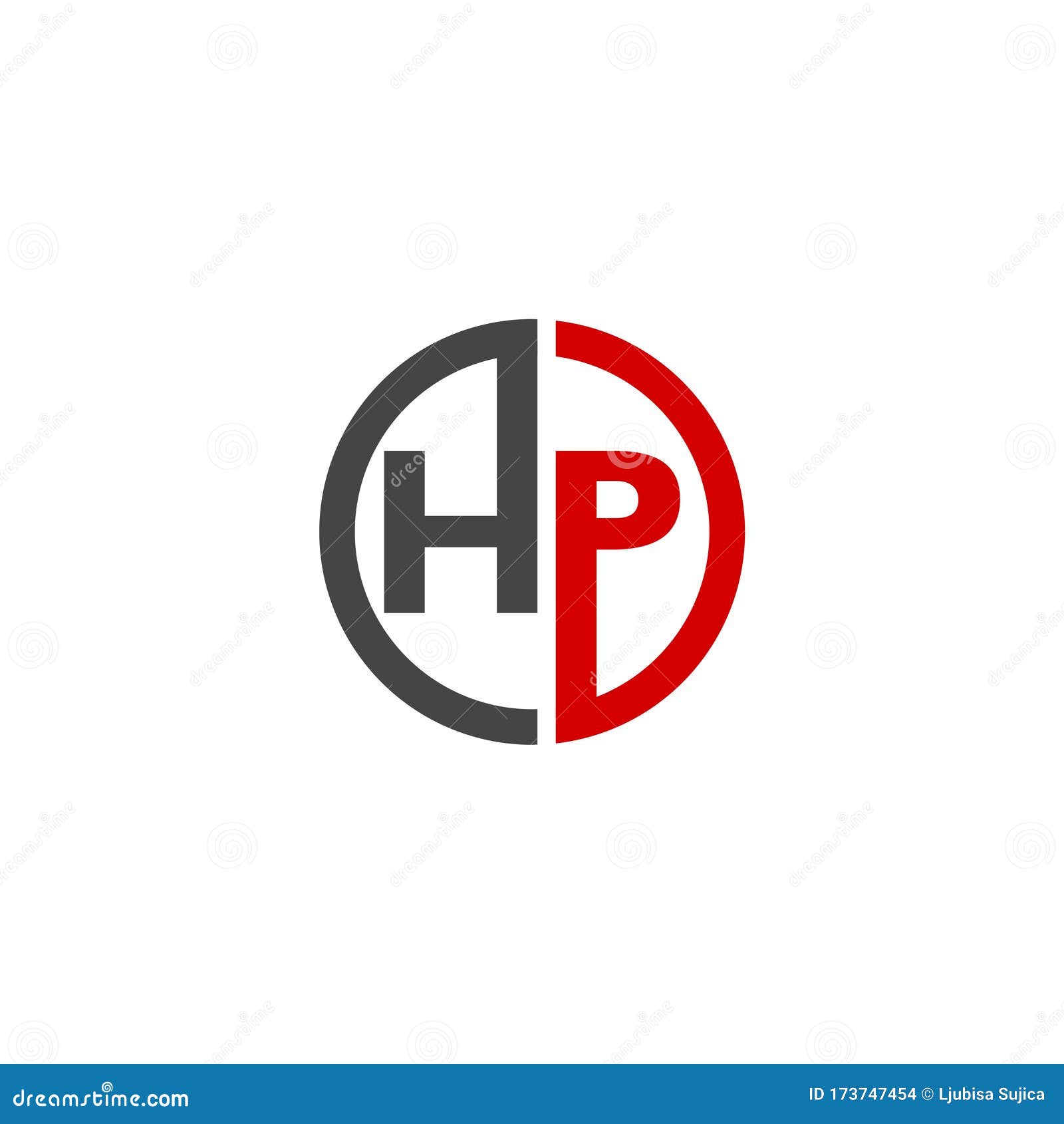 HP letter Type Logo Design stock vector. Illustration of letter - 173747454