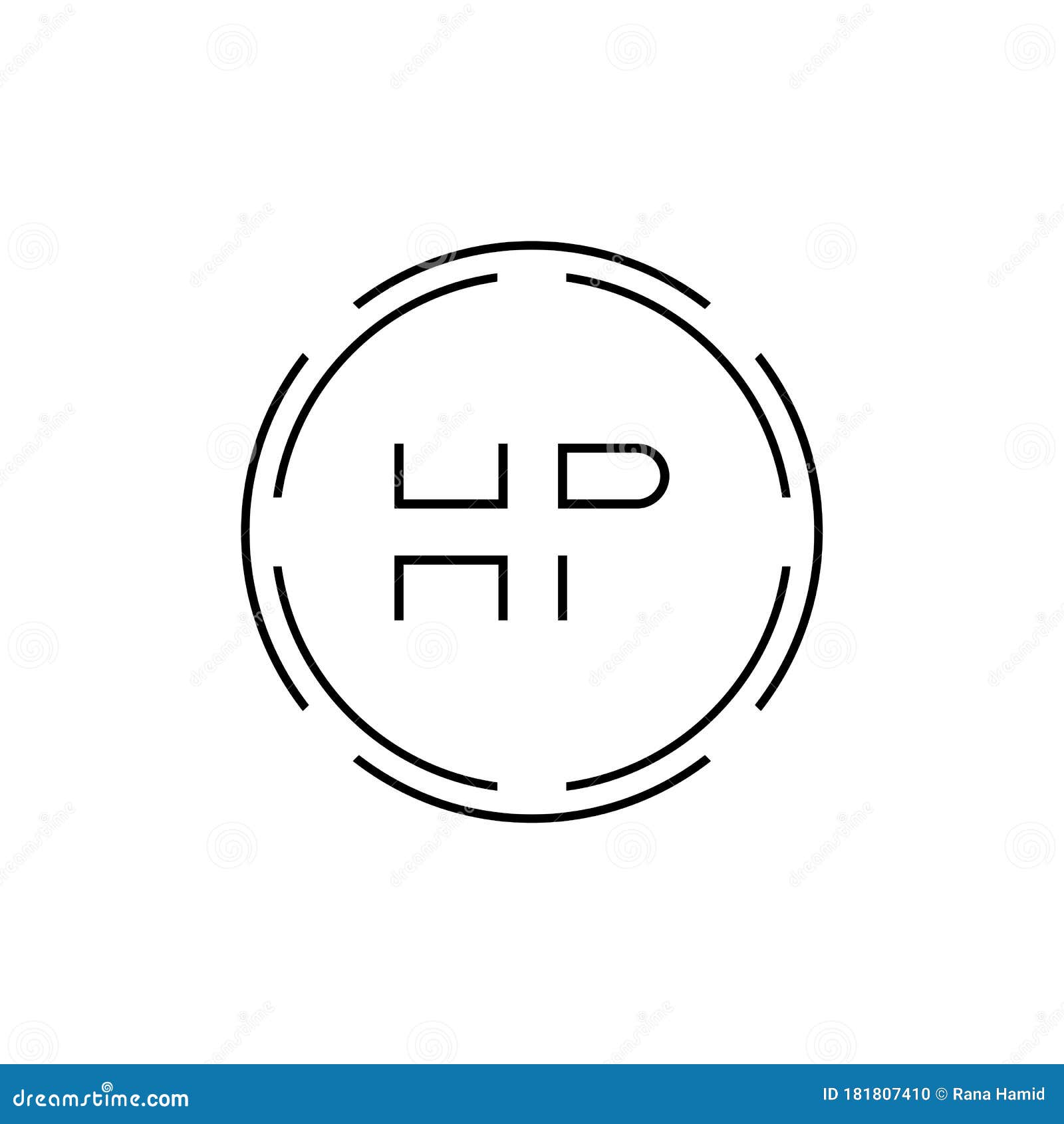 HP Logo Design Vector Template. Initial Circle Letter HP Vector ...