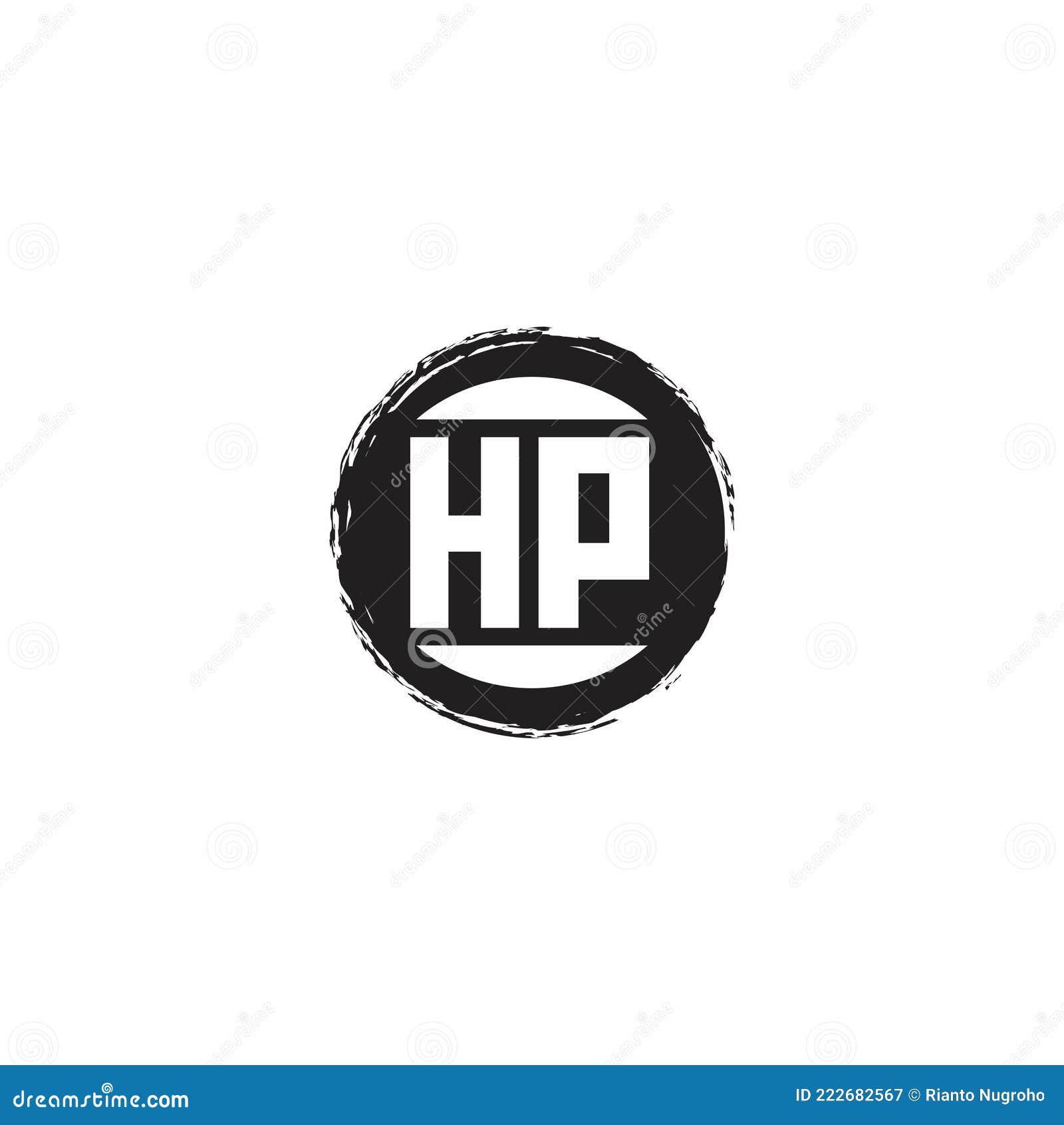 HP Logo Initial Letter Monogram with Abstrac Circle Shape Design ...