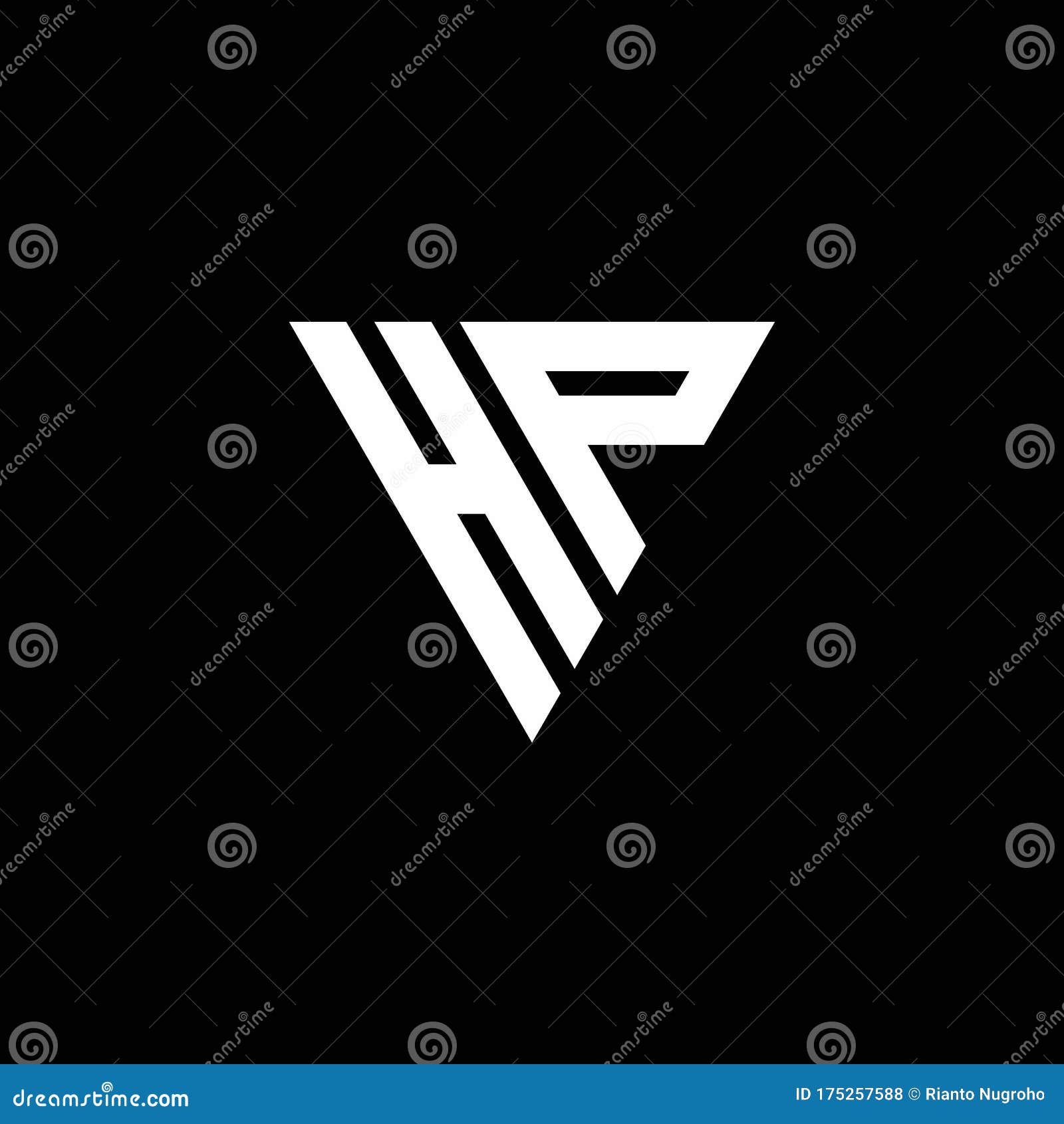 HP Logo Letter Monogram with Triangle Shape Design Template Stock ...
