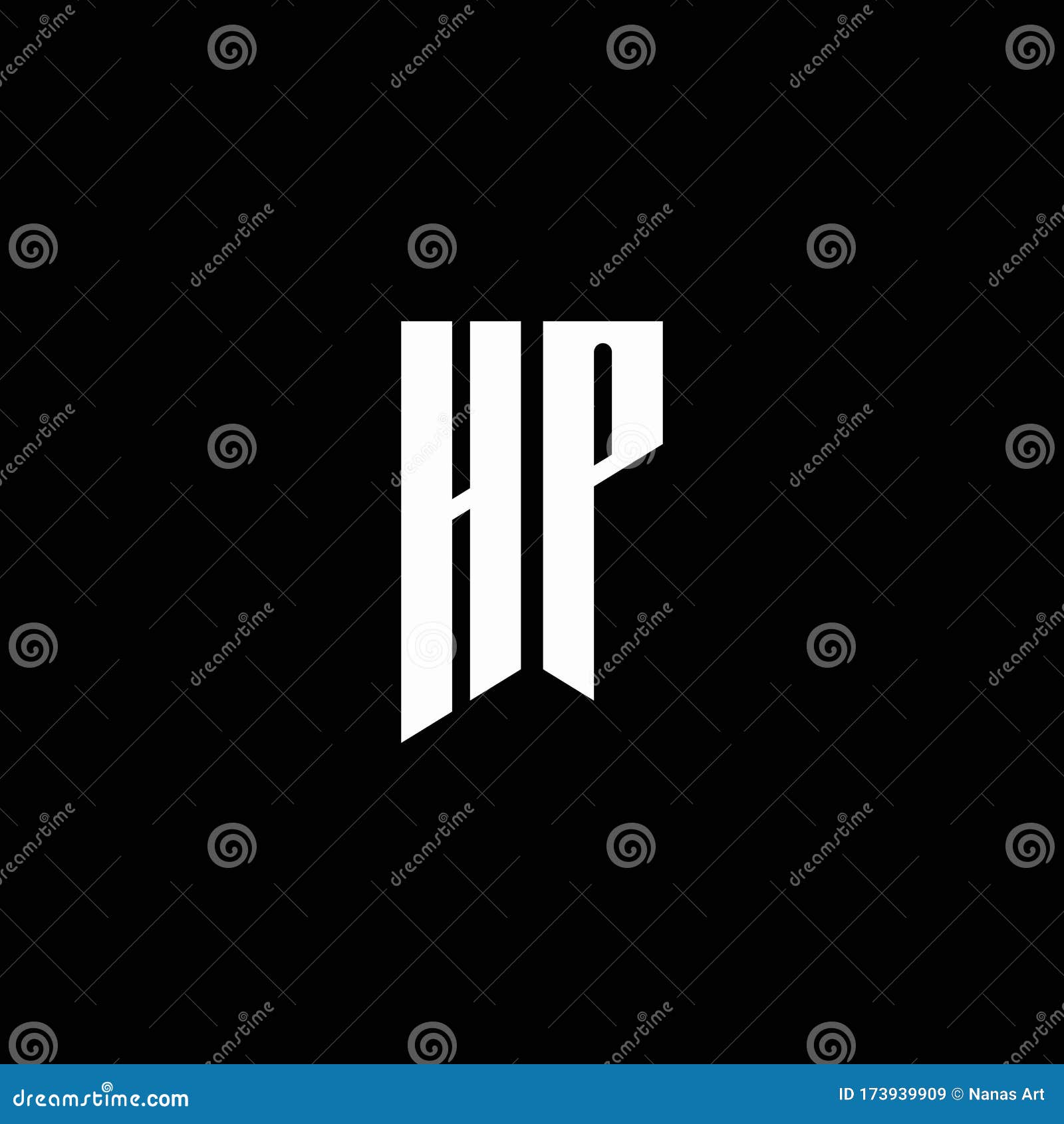 HP Logo Monogram with Emblem Style Isolated on Black Background Stock ...