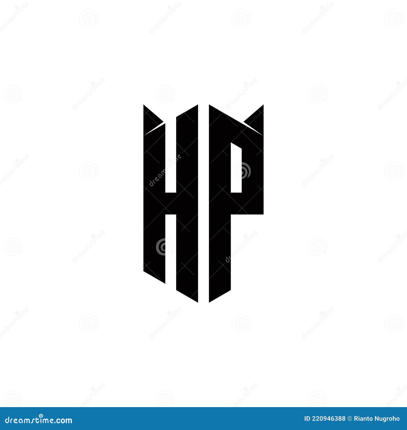 HP Logo Monogram with Shield Shape Designs Template Stock Vector ...