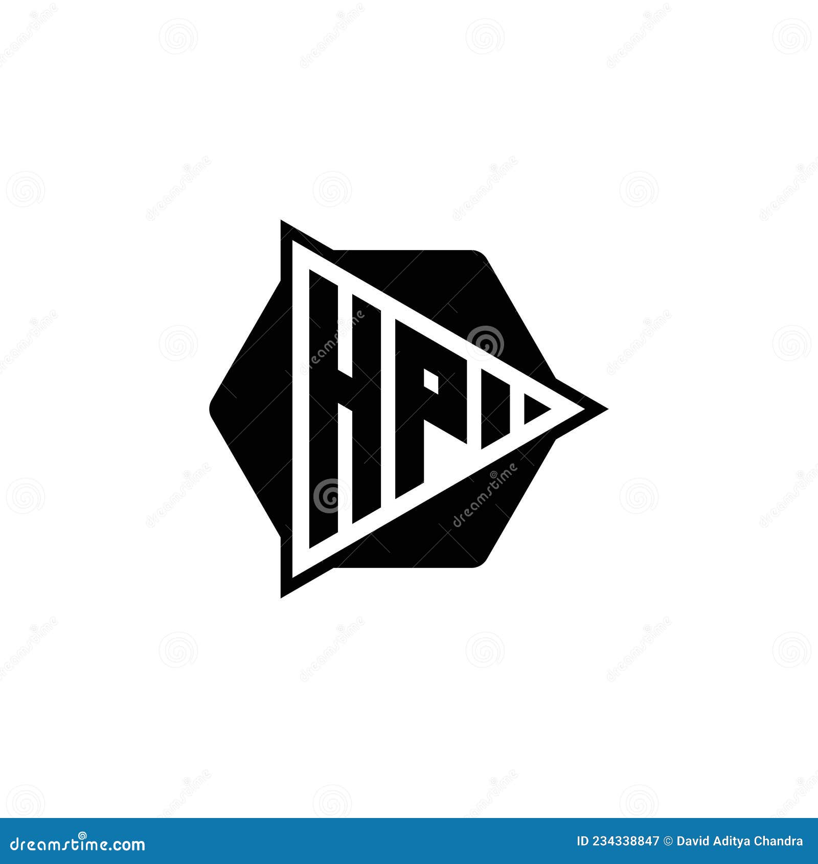 HP Logo Monogram Triangle Play Button Stock Vector - Illustration of ...