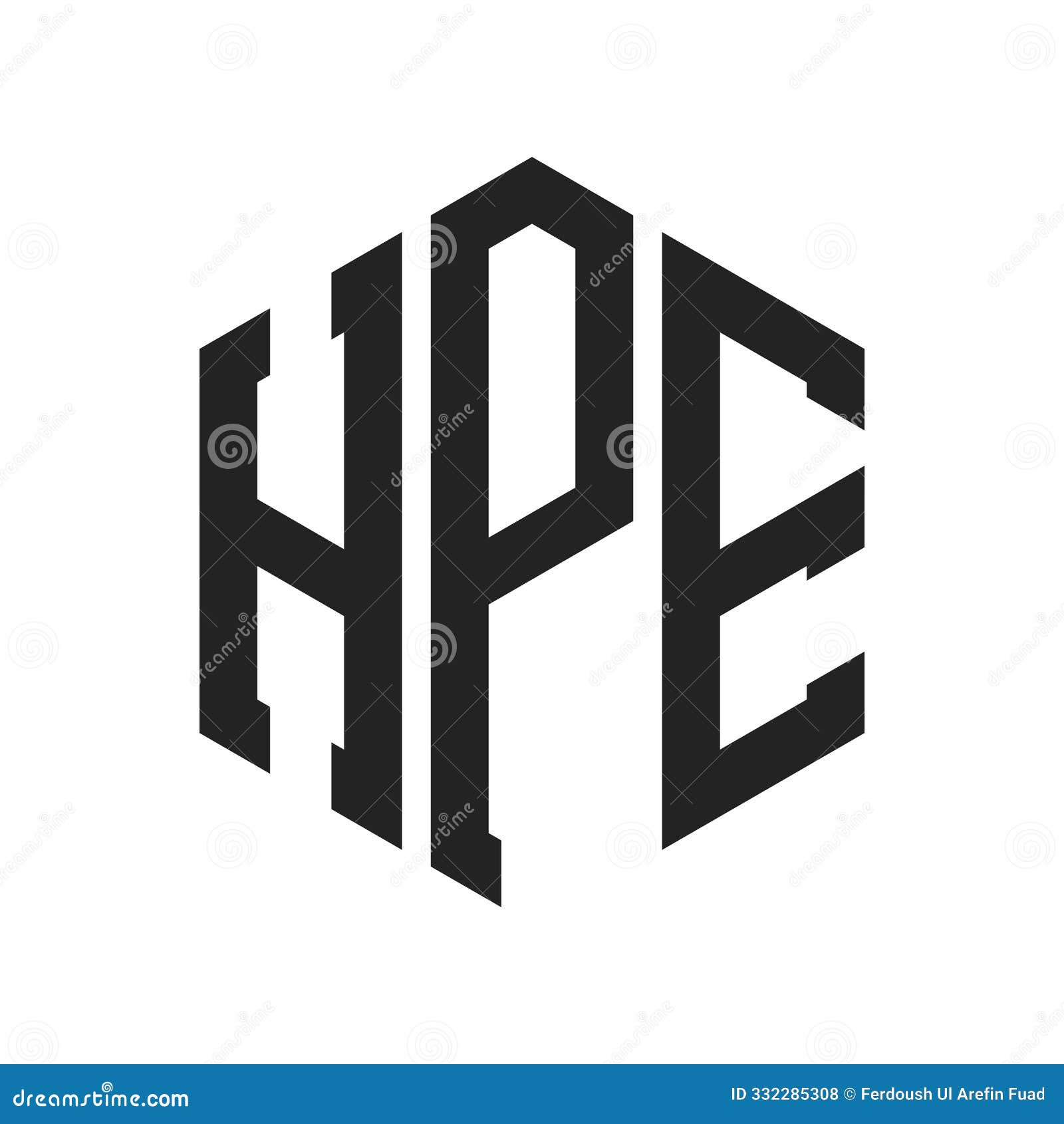HPE Logo Design. Initial Letter HPE Monogram Logo Using Hexagon Shape ...