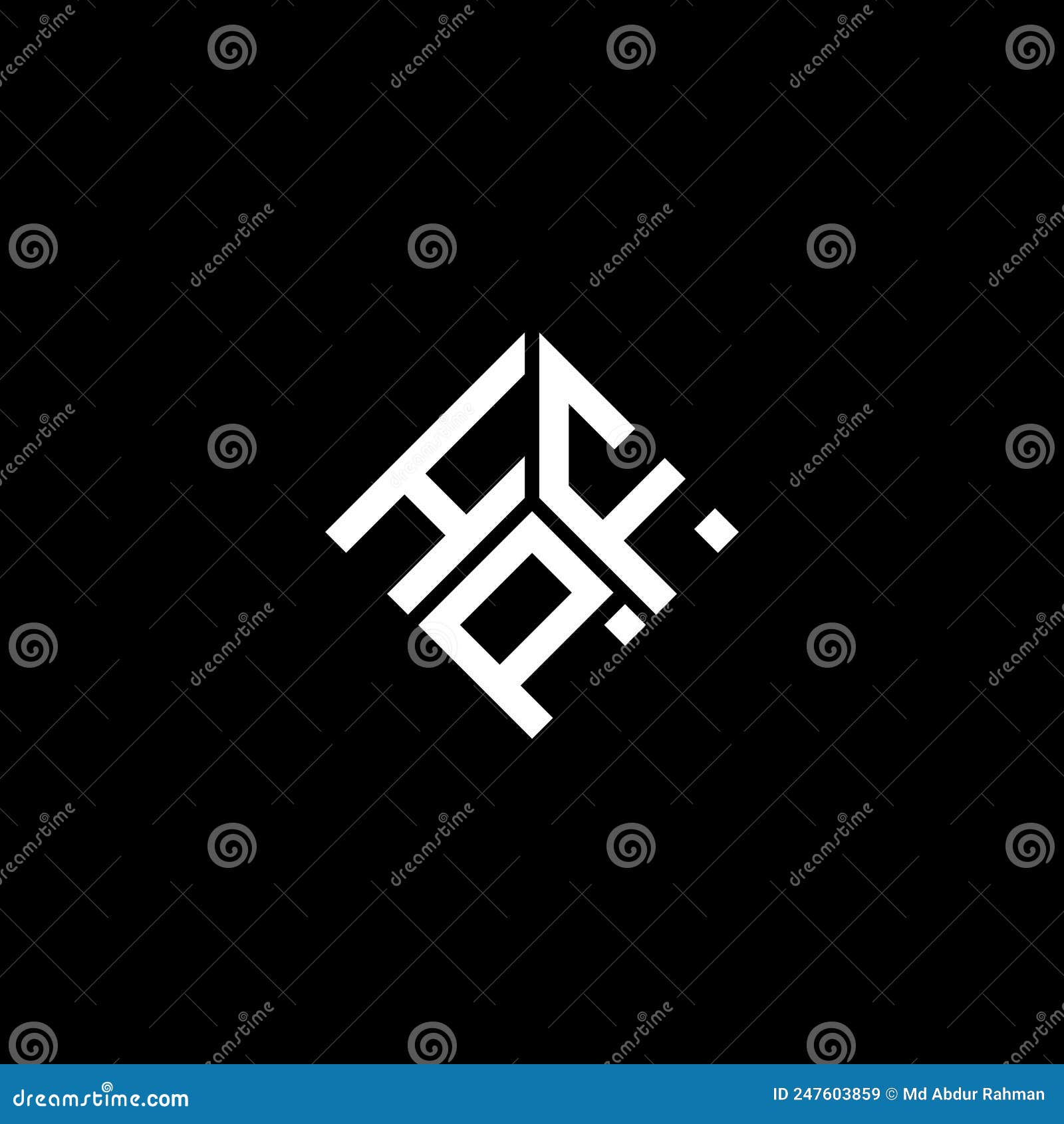 HPF Letter Logo Design on Black Background. HPF Creative Initials ...