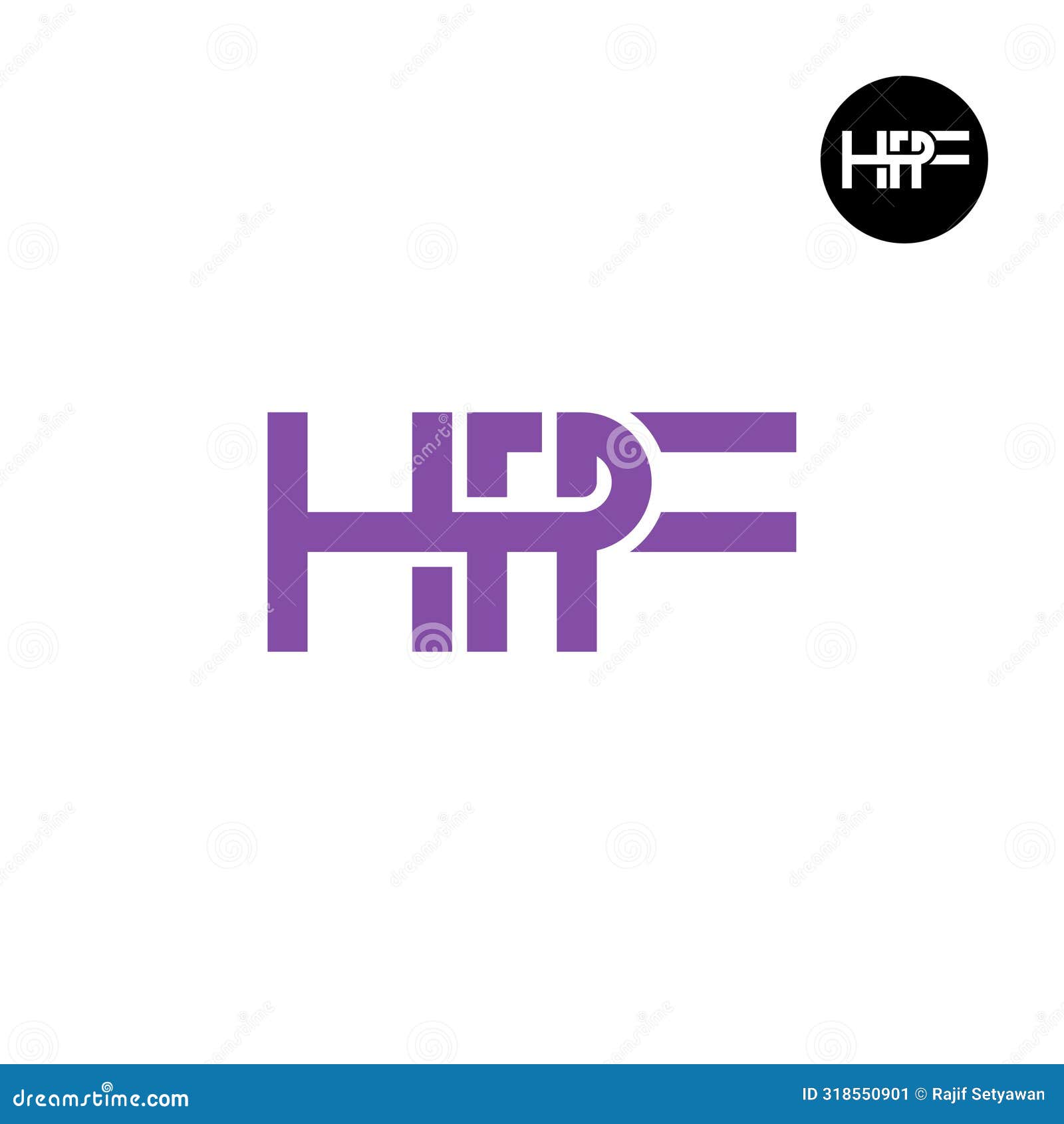 HPF Logo Letter Monogram Design Stock Illustration - Illustration of ...