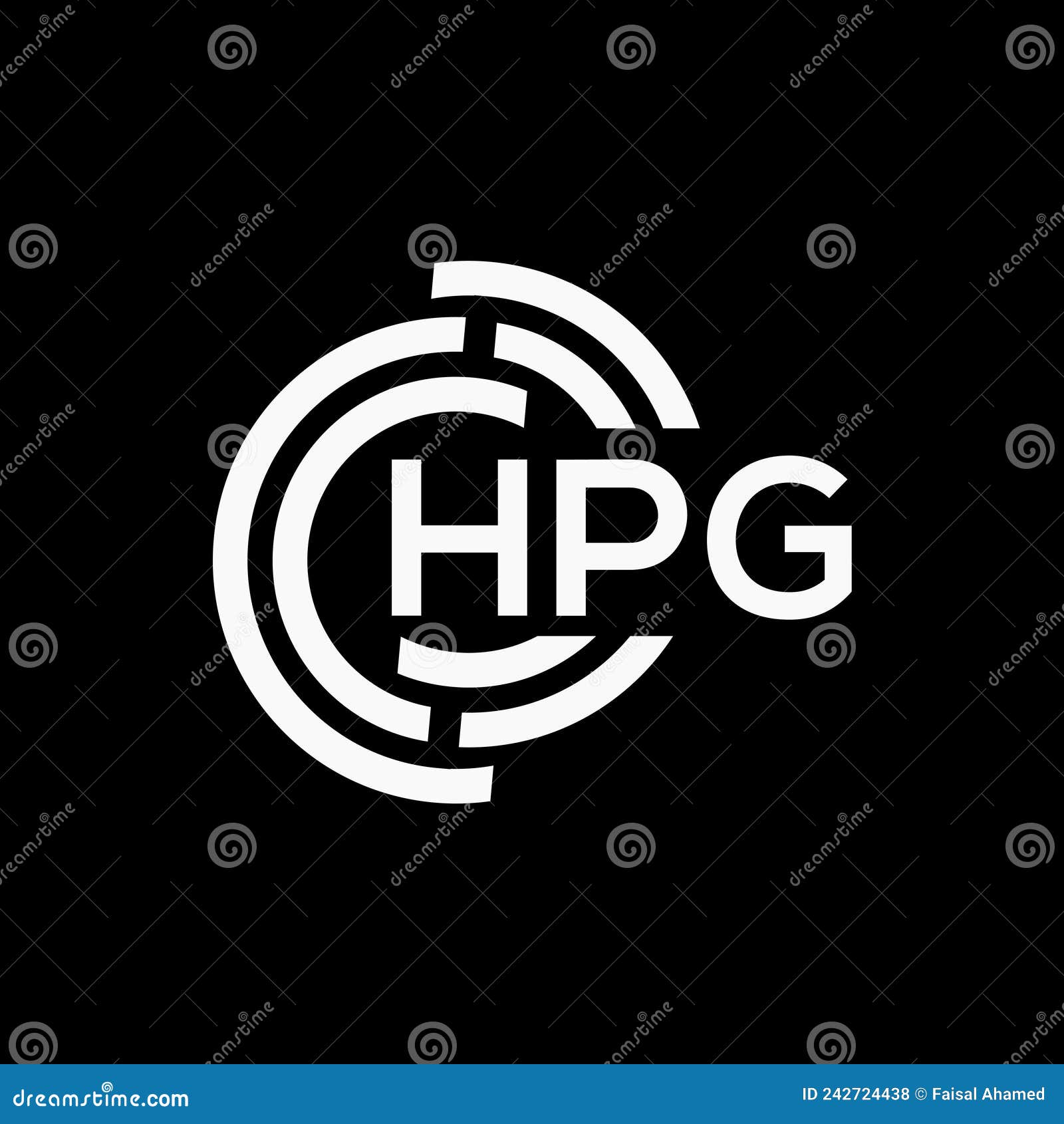 HPG Letter Logo Design on Black Background. HPG Creative Initials ...