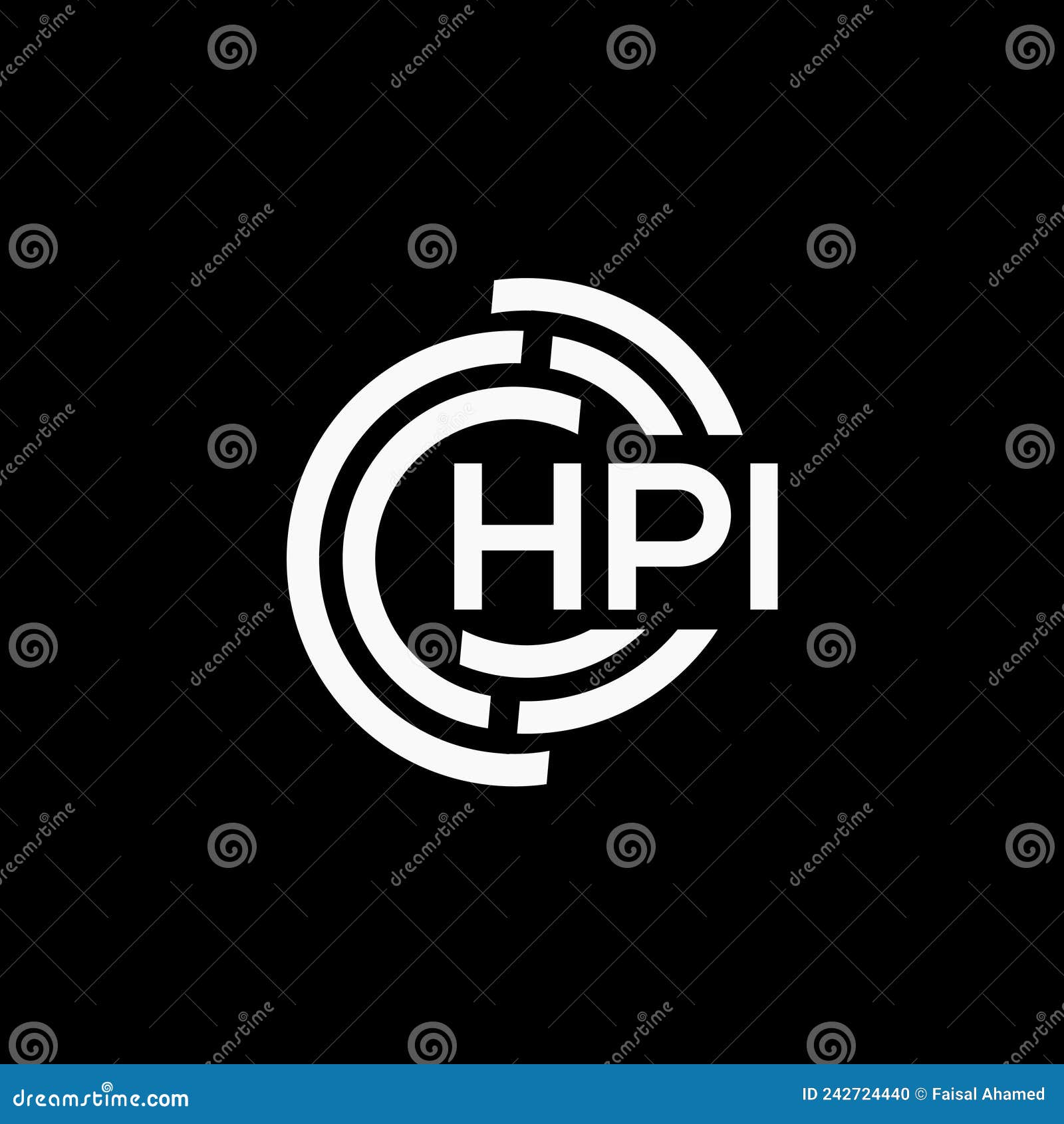 HPI Letter Logo Design on Black Background. HPI Creative Initials ...