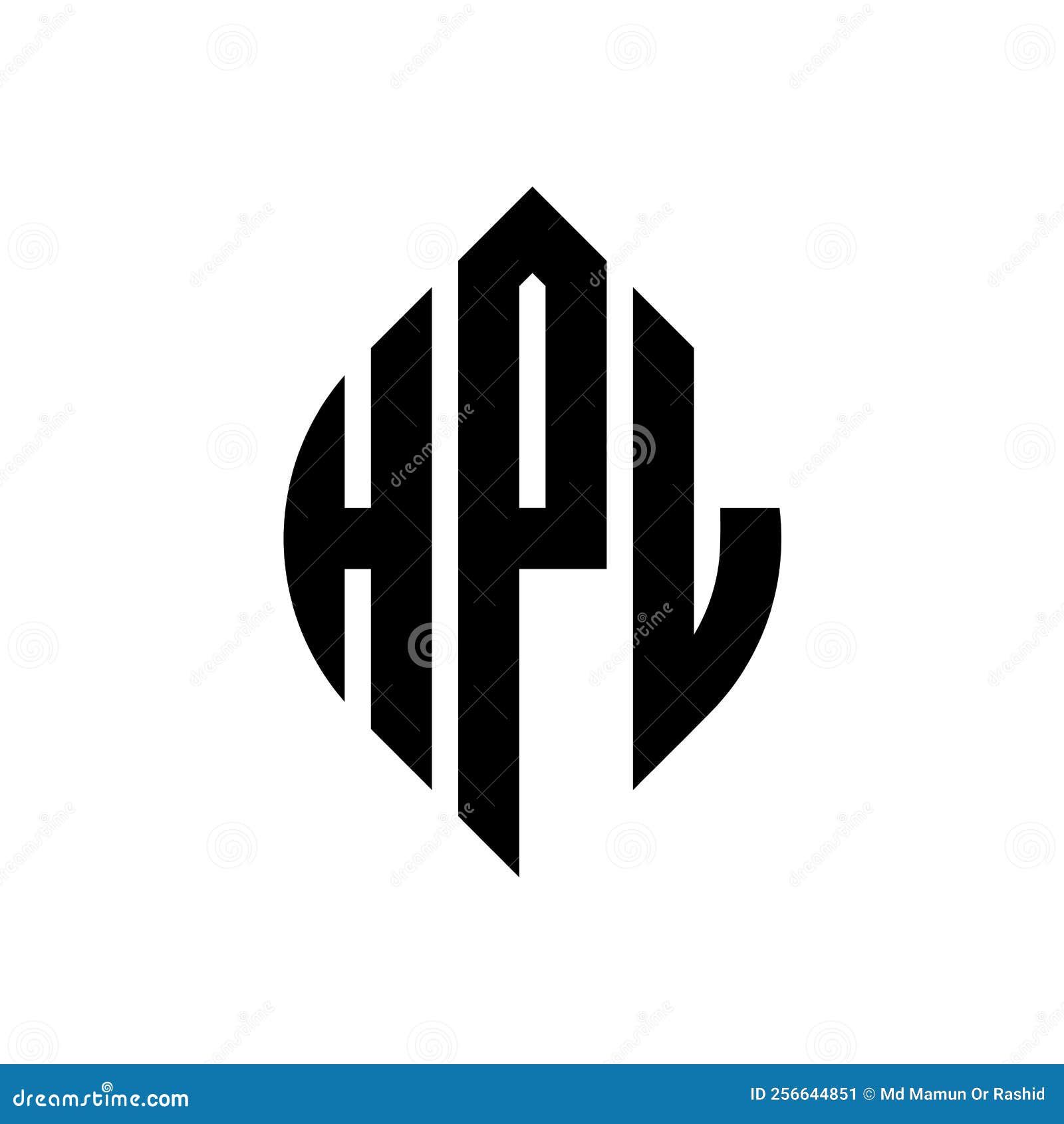 Hpl Circle Letter Logo Design With Circle And Ellipse Shape Hpl