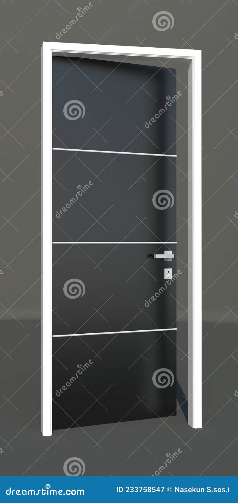 HPL Door Example Model in 3D 3 Stock Illustration - Illustration of ...