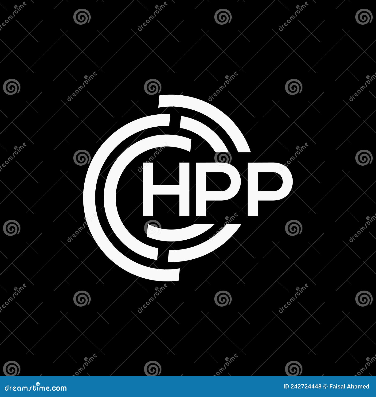 HPP Letter Logo Design on Black Background. HPP Creative Initials ...