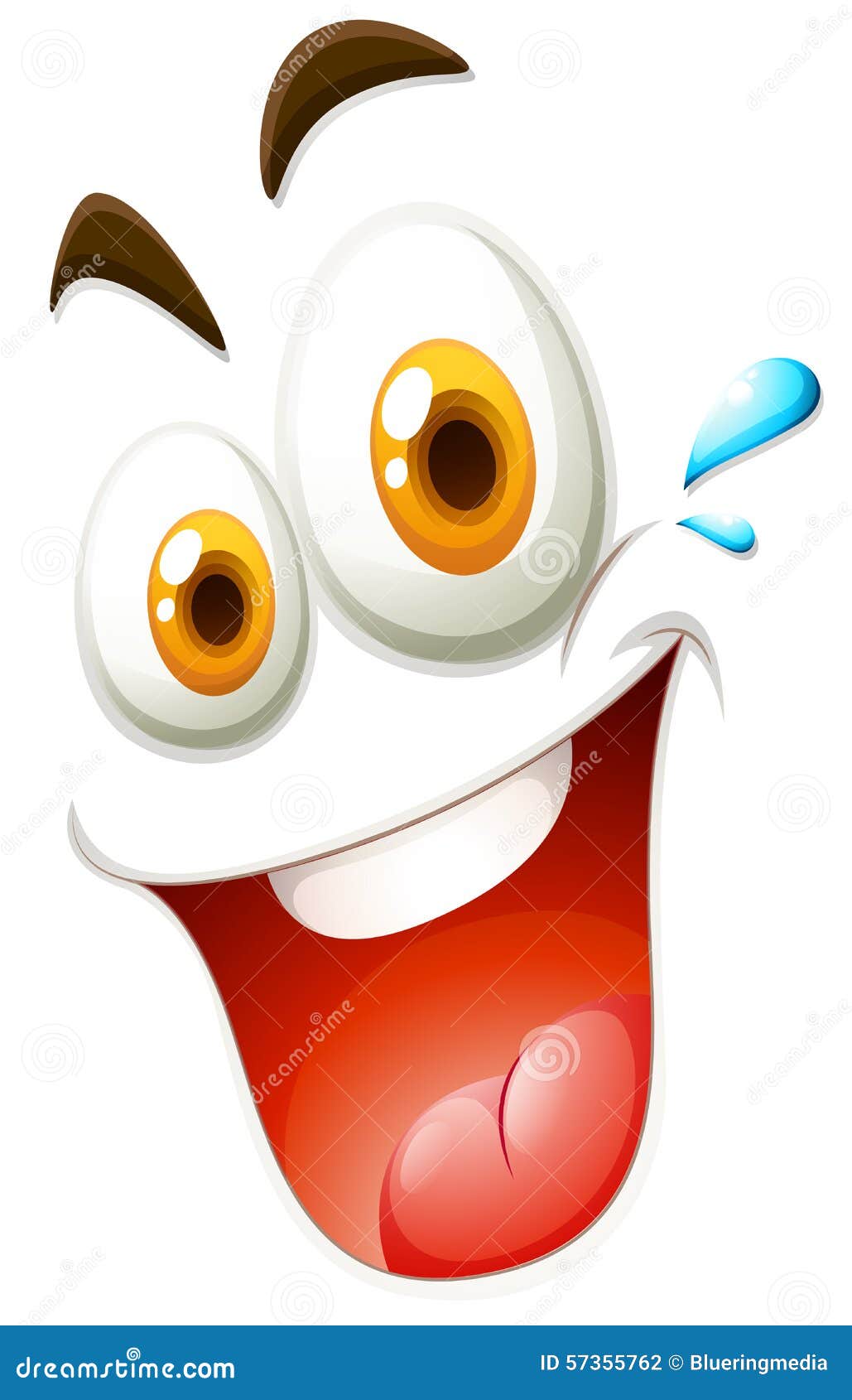 Hppy Face Expression with Tears Stock Vector - Illustration of emotion ...