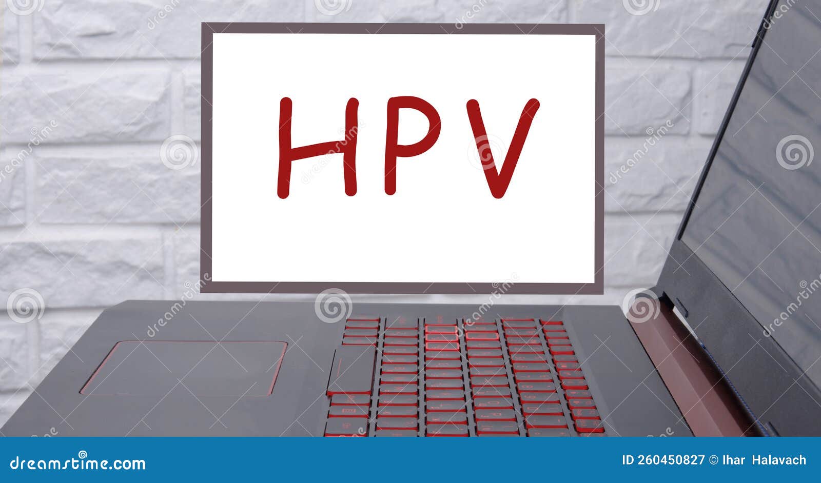 HPV Text on a Magnetic Board on a Brick Decorative Wall Next To a ...