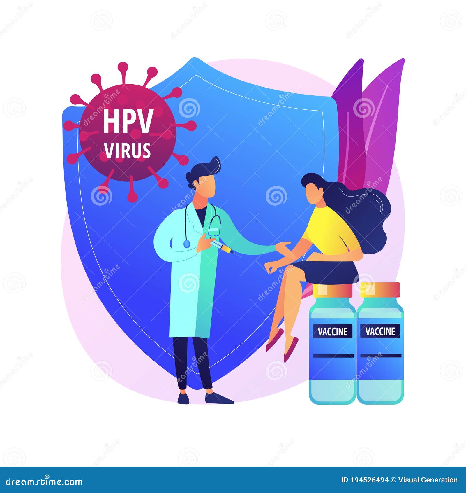 HPV Vaccination Abstract Concept Vector Illustration. Stock Vector ...