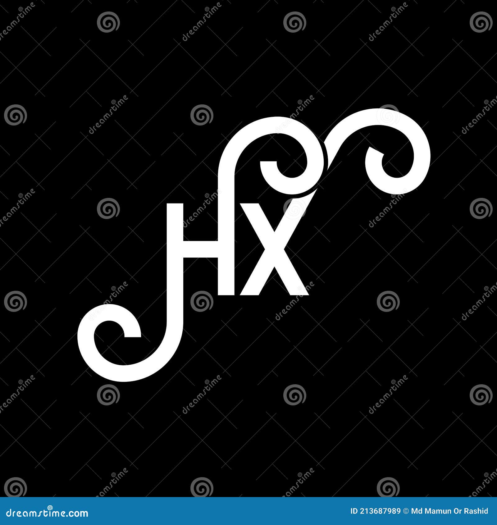 HX Letter Logo Design on Black Background. HX Creative Initials Letter ...