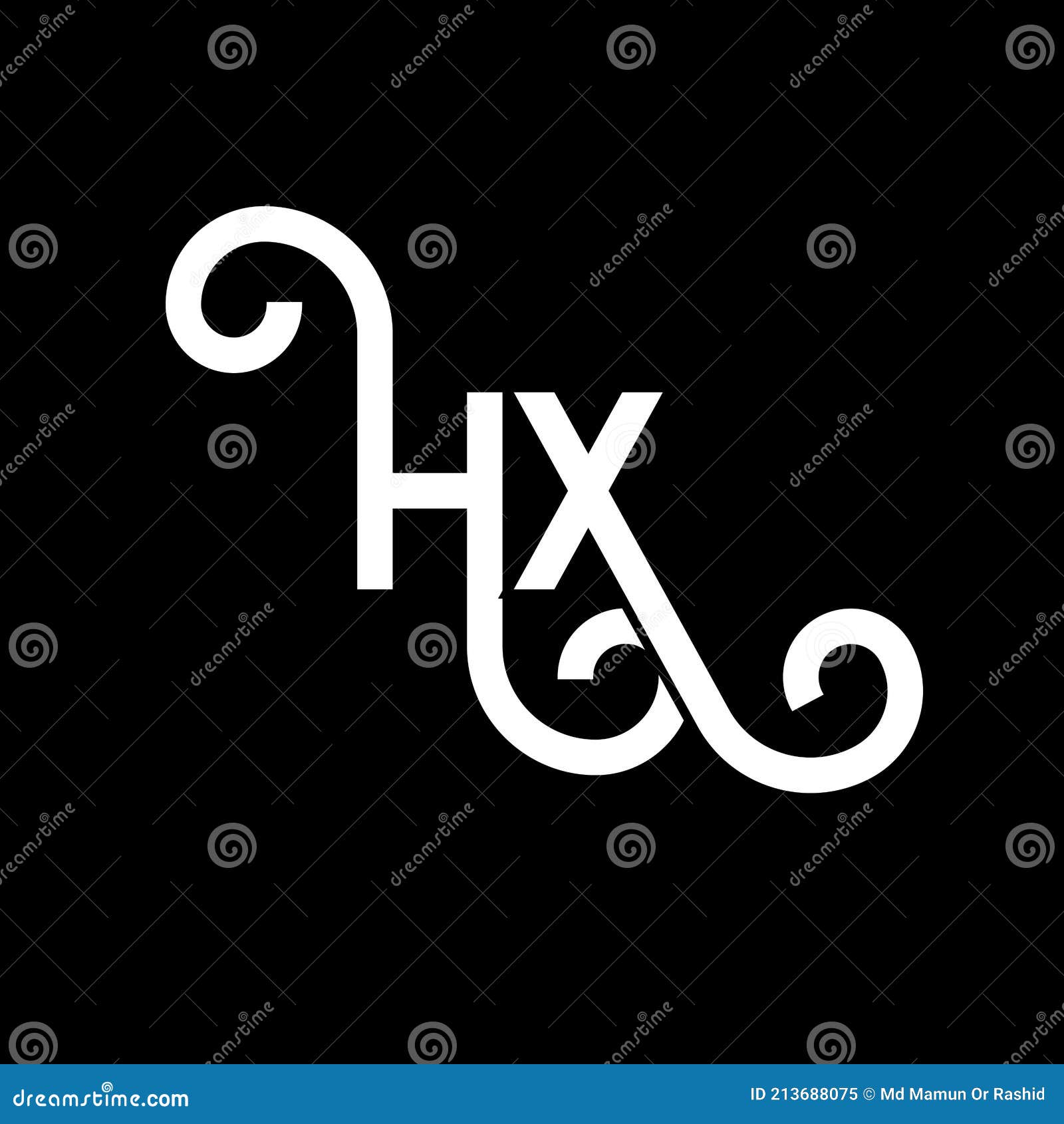 HX Letter Logo Design on Black Background. HX Creative Initials Letter ...