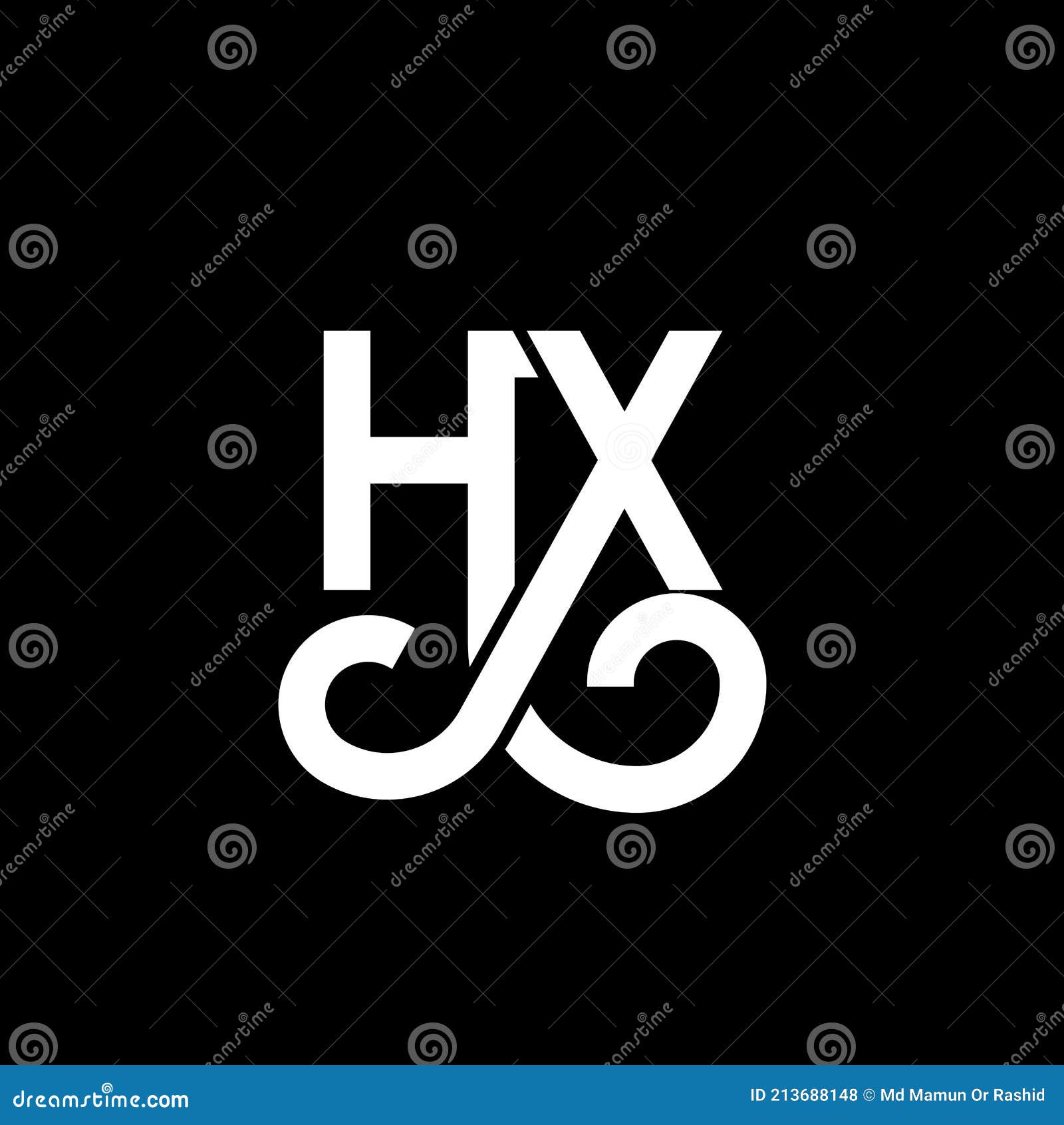 HX Letter Logo Design on Black Background. HX Creative Initials Letter ...