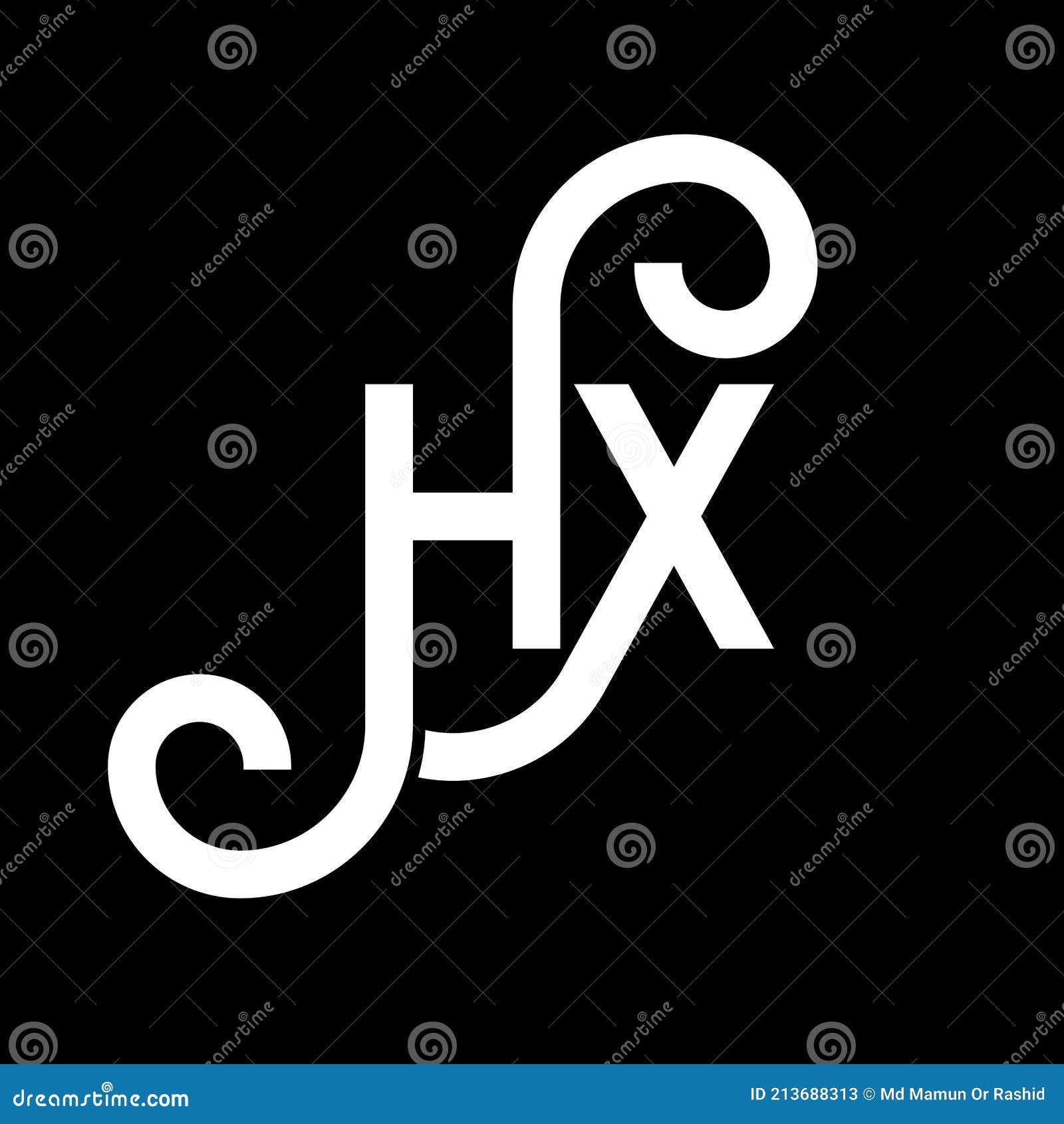 HX Letter Logo Design on Black Background. HX Creative Initials Letter ...
