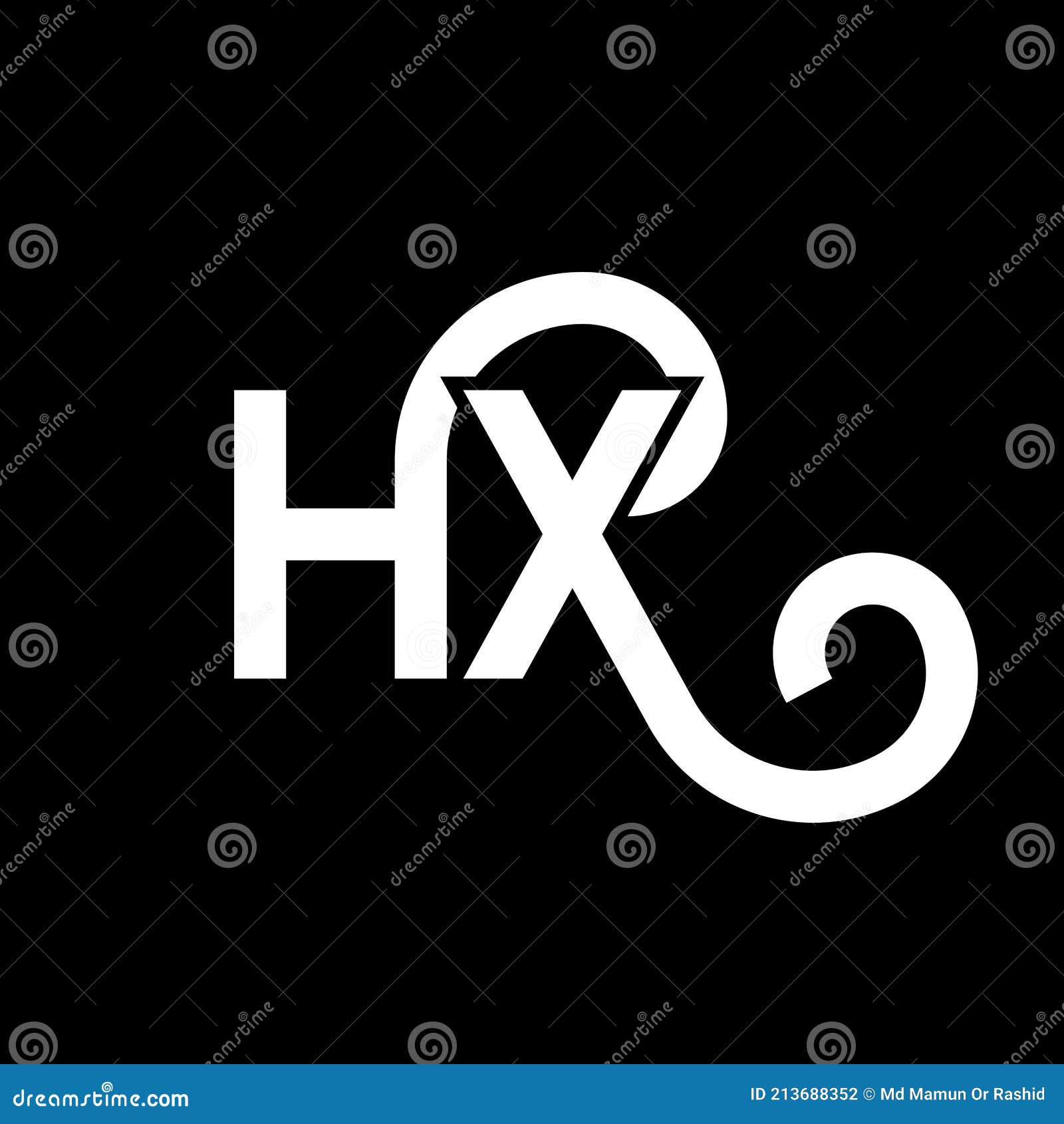 HX Letter Logo Design on Black Background. HX Creative Initials Letter ...