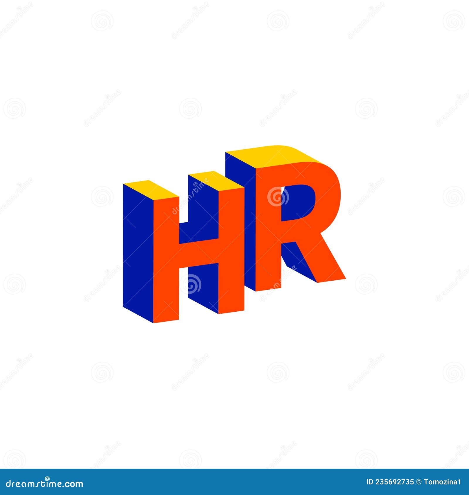 HR Abstract Logo. Human Resources 3D Icon Stock Vector - Illustration ...