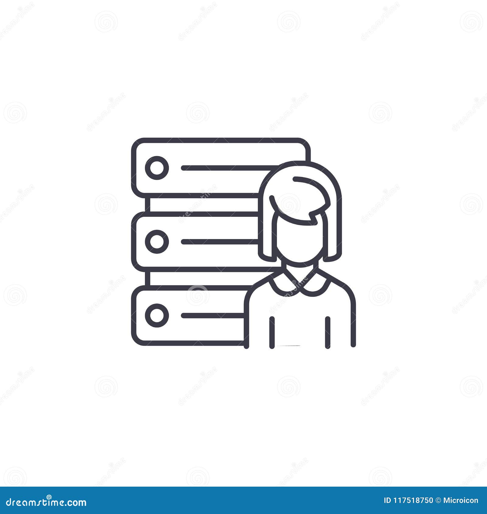 HR Database Linear Icon Concept. HR Database Line Vector Sign, Symbol ...