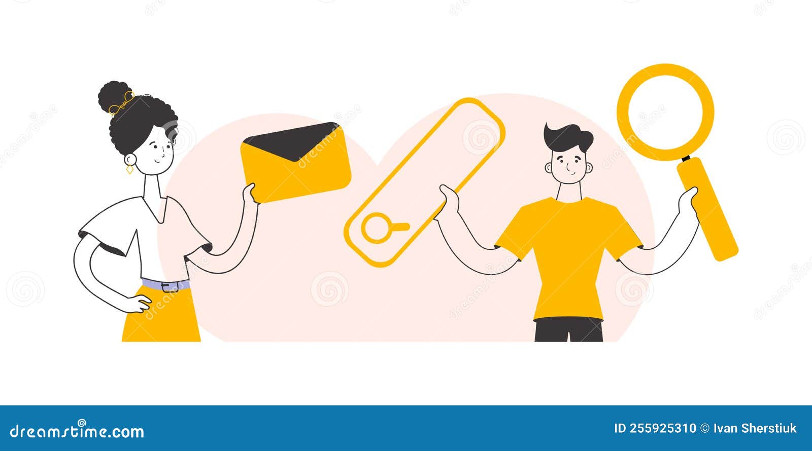 HR Employees. Trendy Linear Style. Vector Illustration. Stock Vector ...