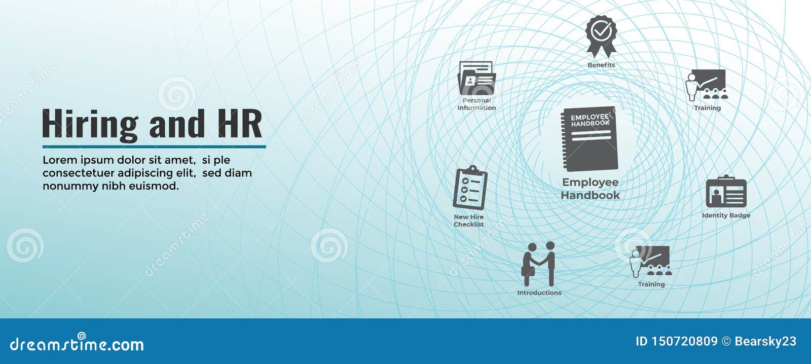 HR and Hiring Process Icon Set & Web Header Banner Stock Vector ...