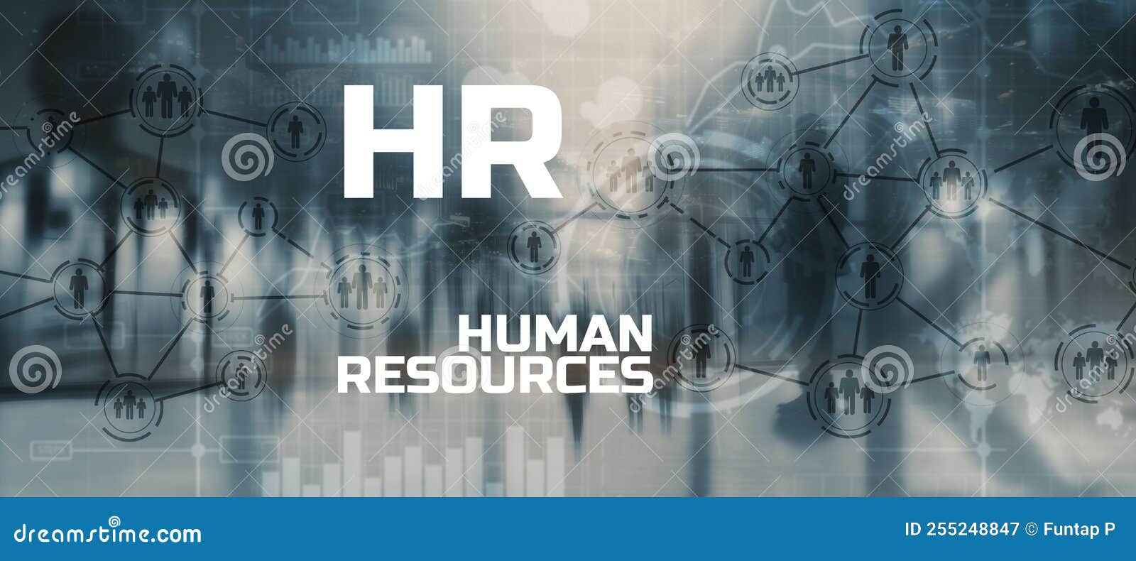HR - Human Resources Management and Recruitment Concept. Double ...