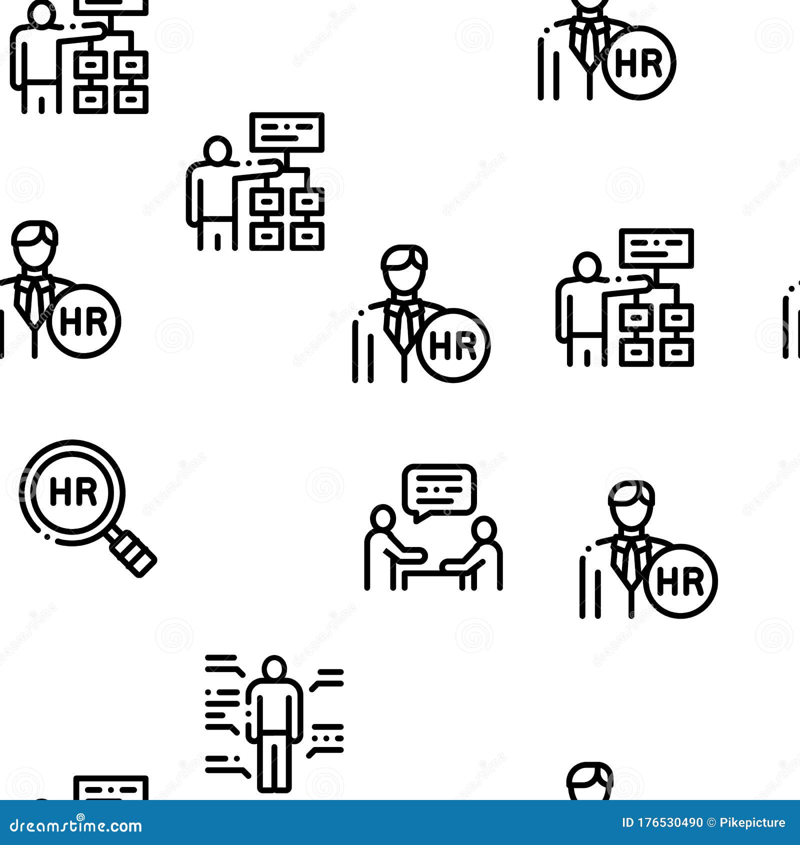 Hr Human Resources Seamless Pattern Vector Stock Vector - Illustration ...