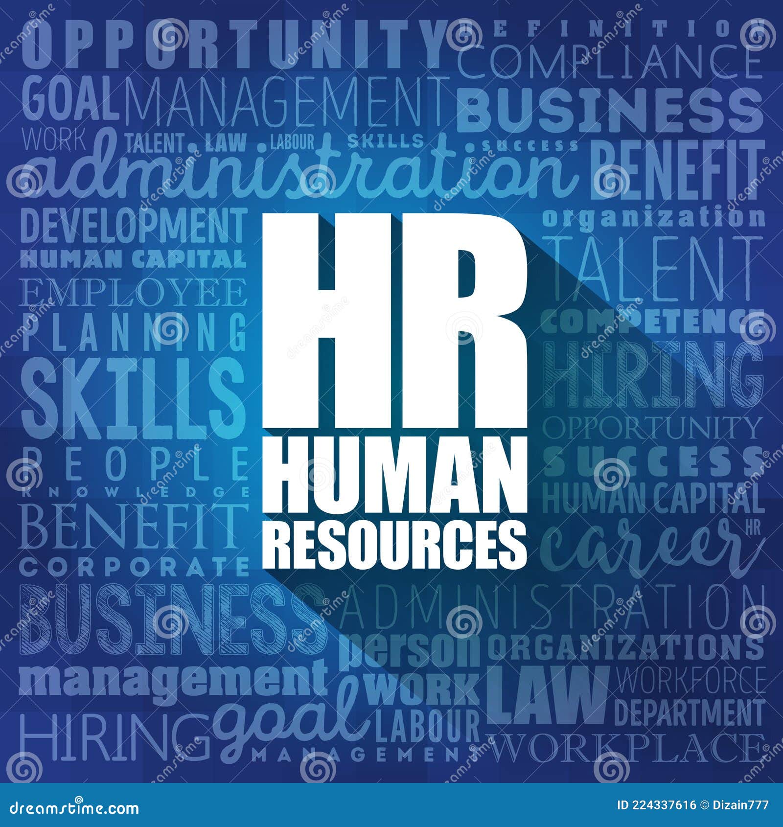 HR - Human Resources Word Cloud Collage, Business Concept Background ...