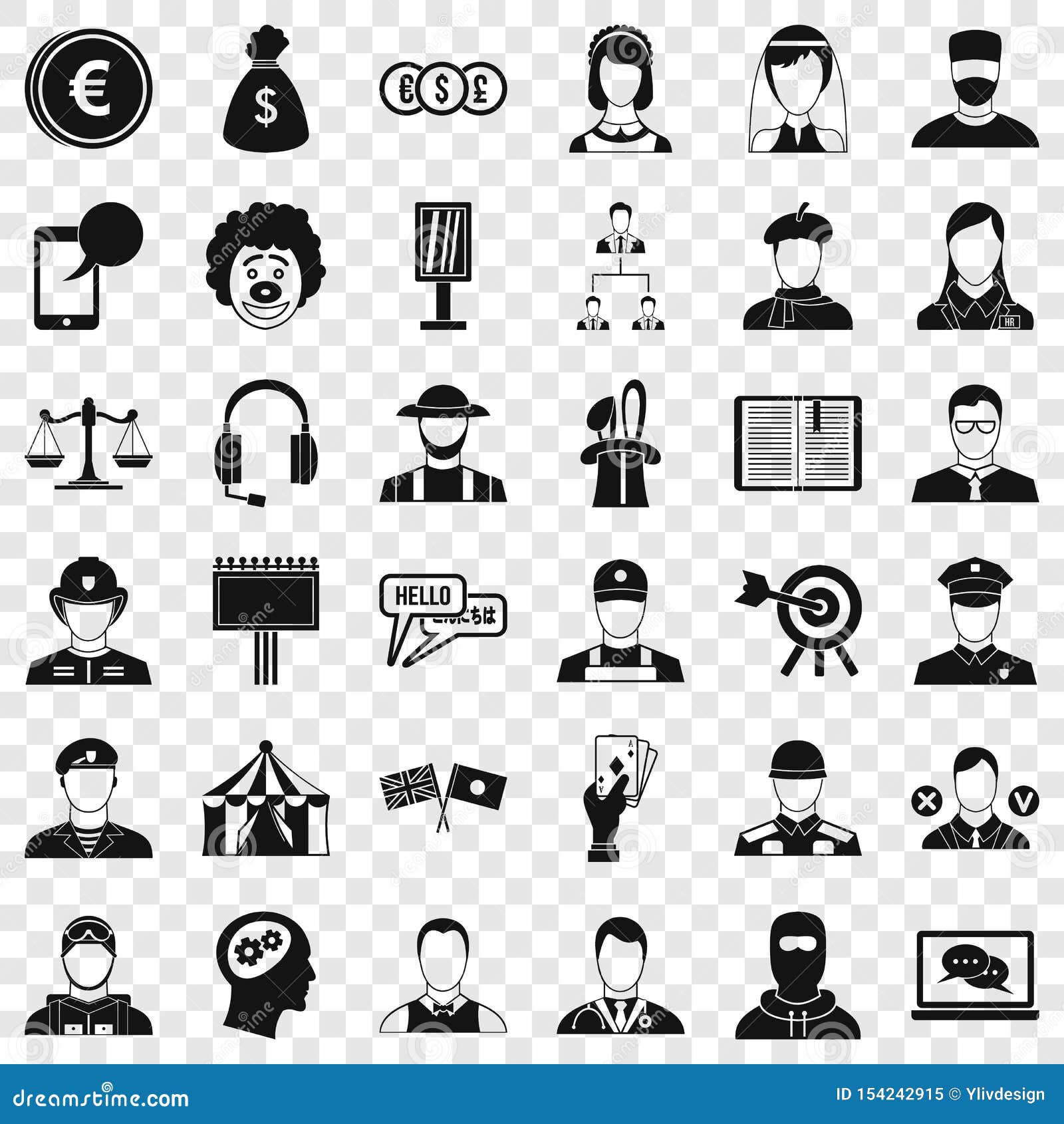 Hr icons set, simple style stock vector. Illustration of choice - 154242915