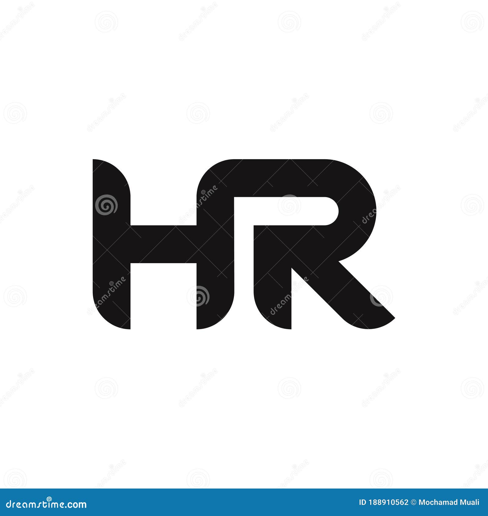 HR Letter Logo Design with Simple Style Stock Vector - Illustration of ...