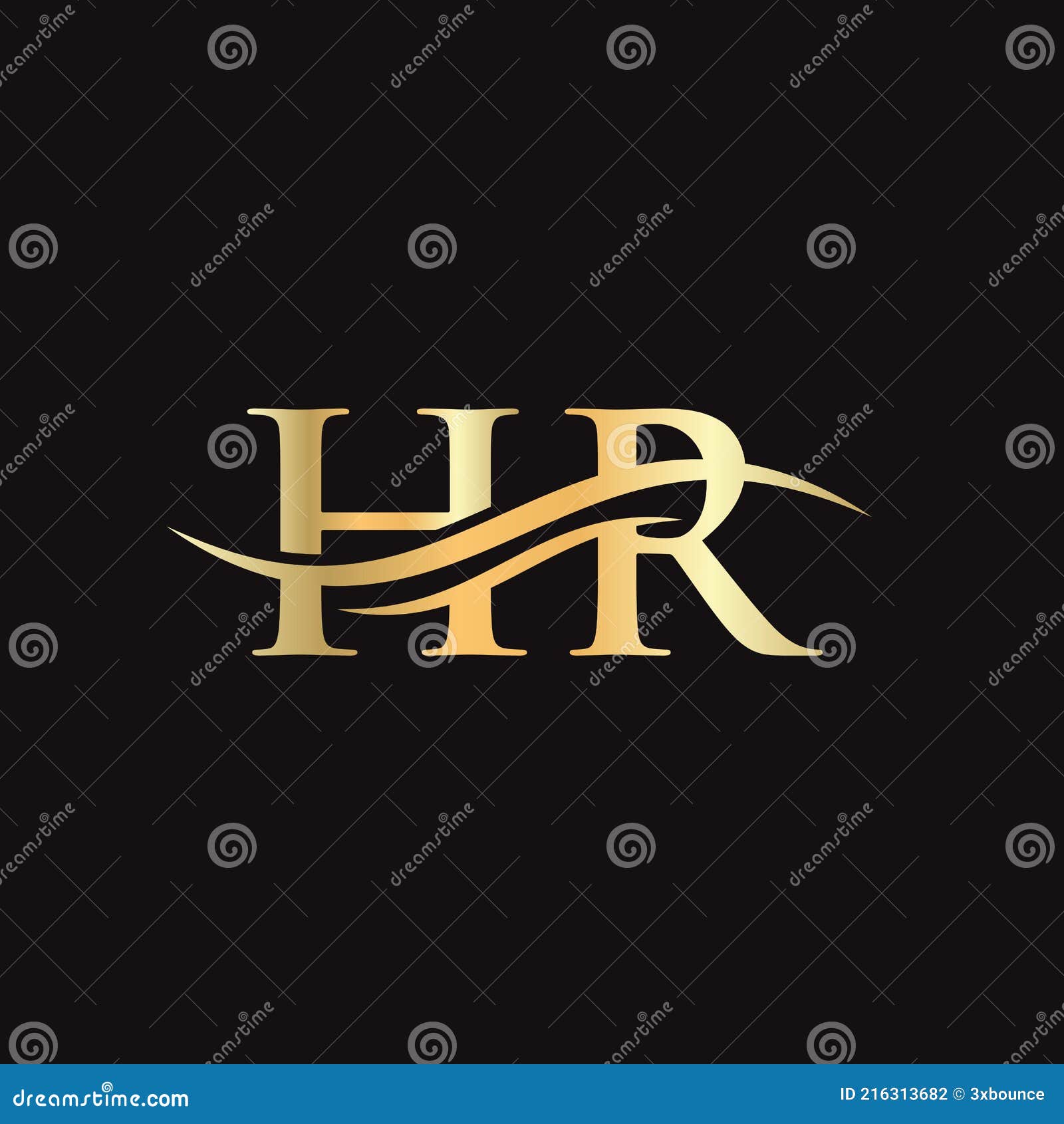 HR Logo Design. Initial HR Letter Logo Design Stock Vector ...