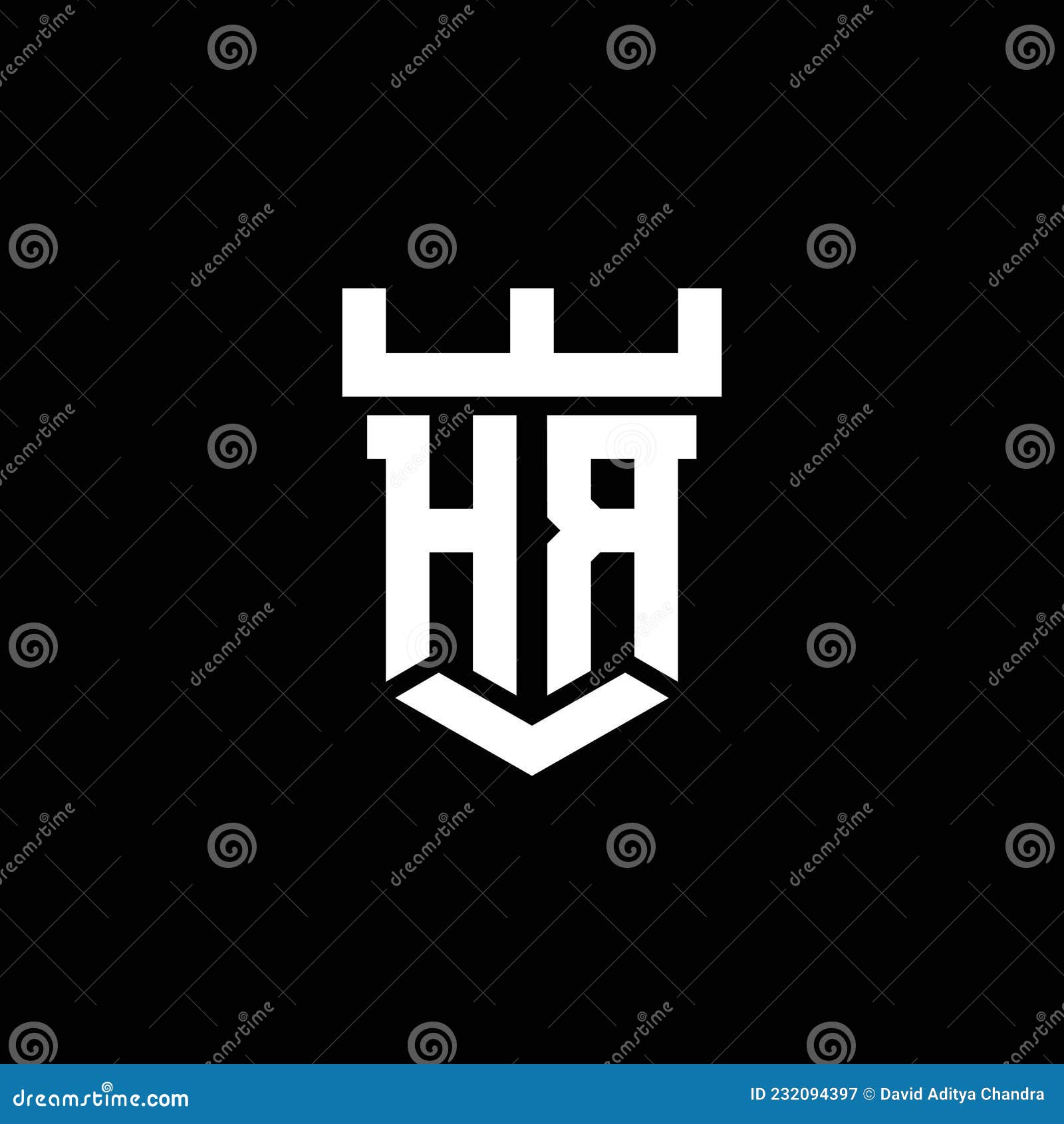 HR Logo Letter Castle Shape Style Stock Vector - Illustration of ...