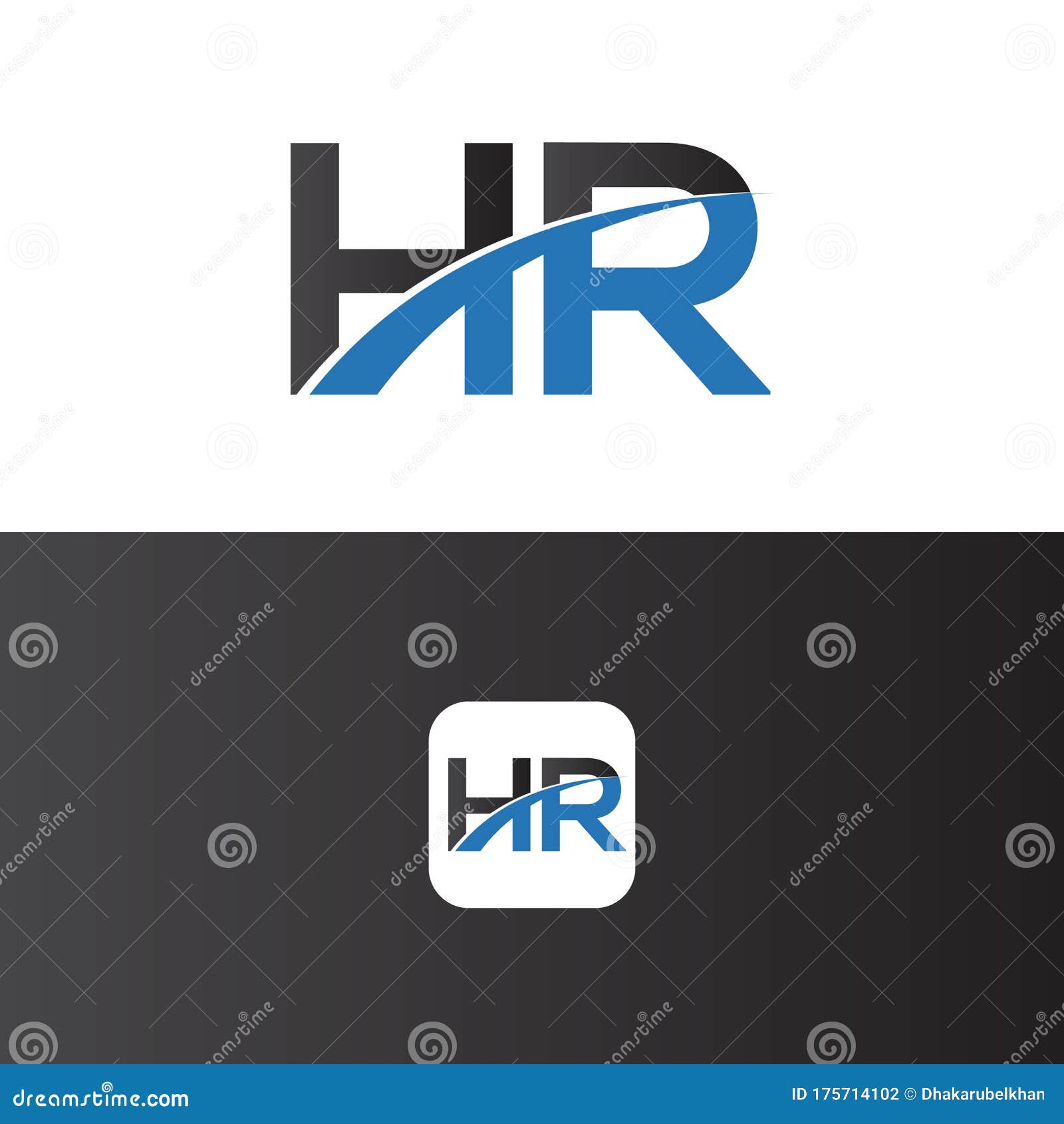 HR Logo Letter Design Template Element Stock Vector - Illustration of ...