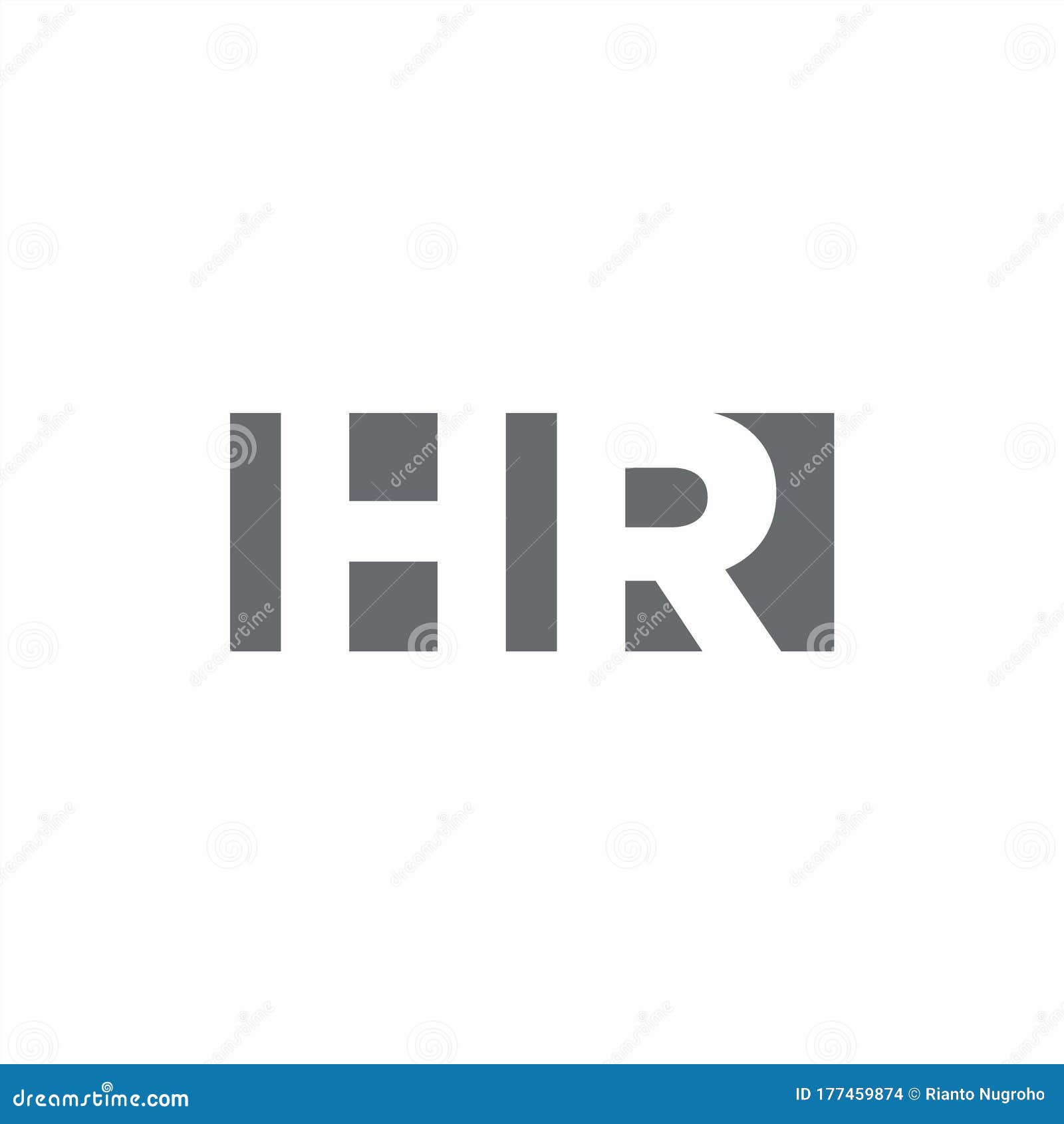 HR Logo Monogram with Negative Space Style Design Template Stock Vector ...