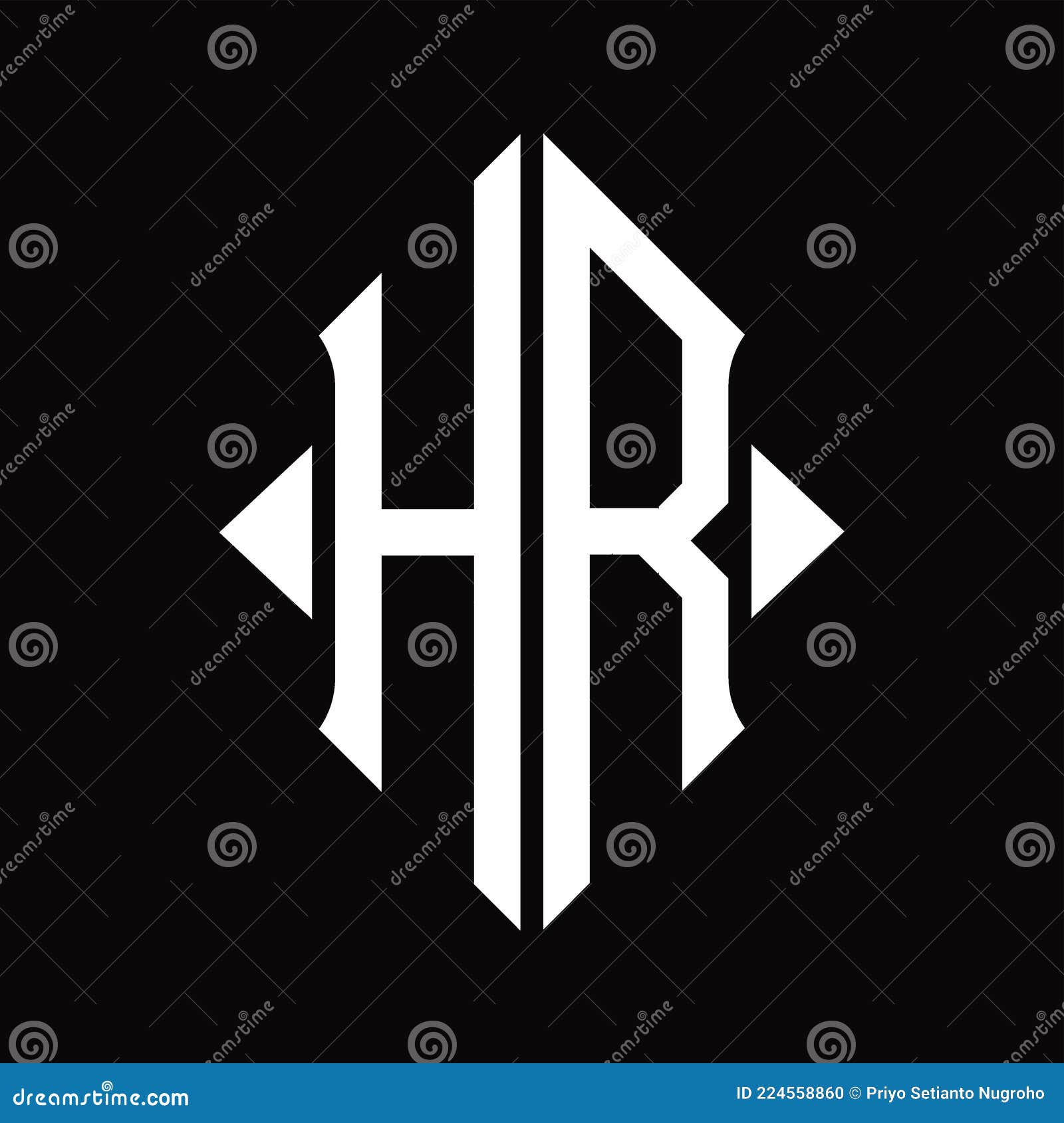 HR Logo Monogram with Shield Shape Isolated Design Template Stock ...