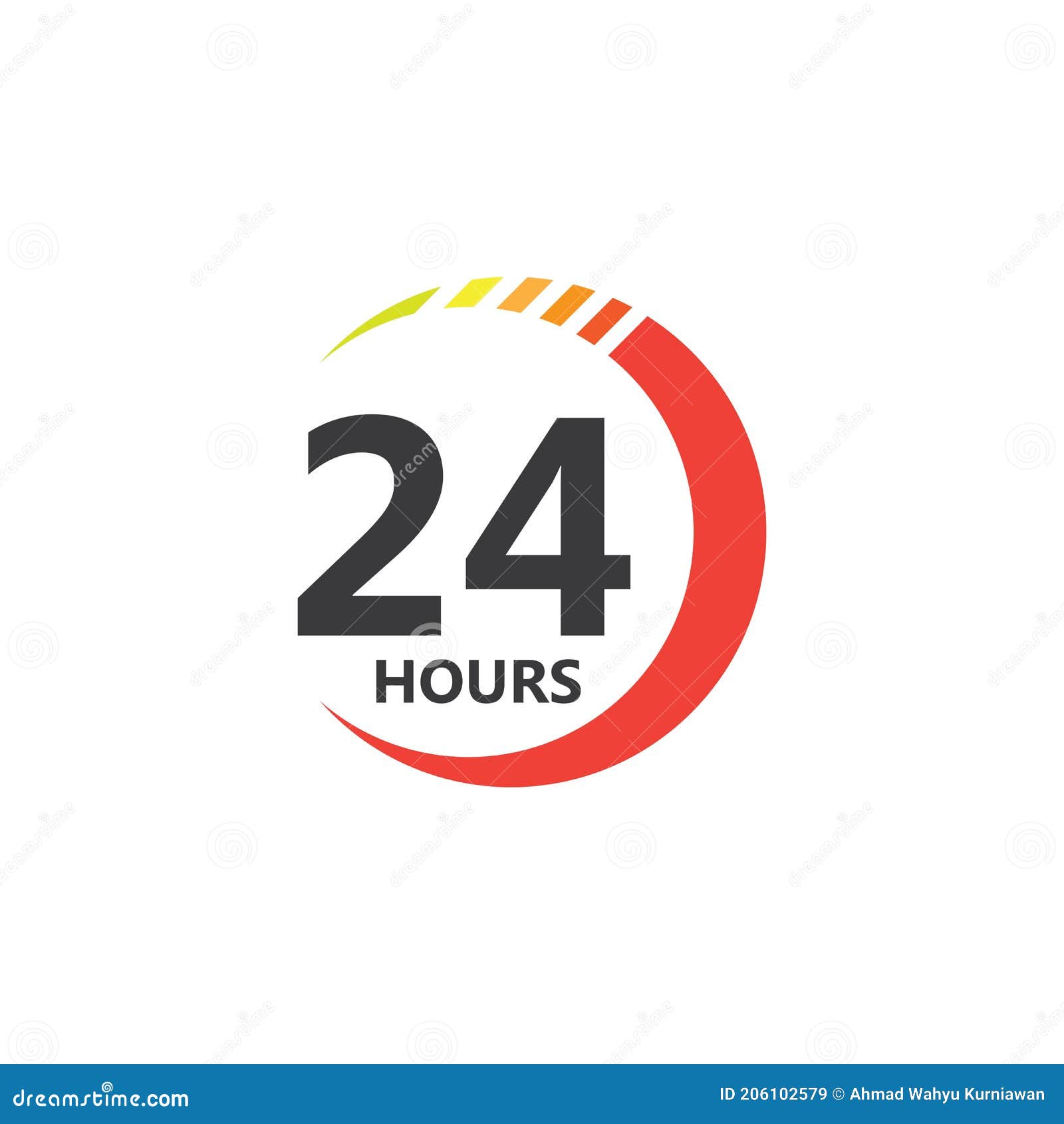 24hr stock vector. Illustration of arrow, week, timer - 206102579