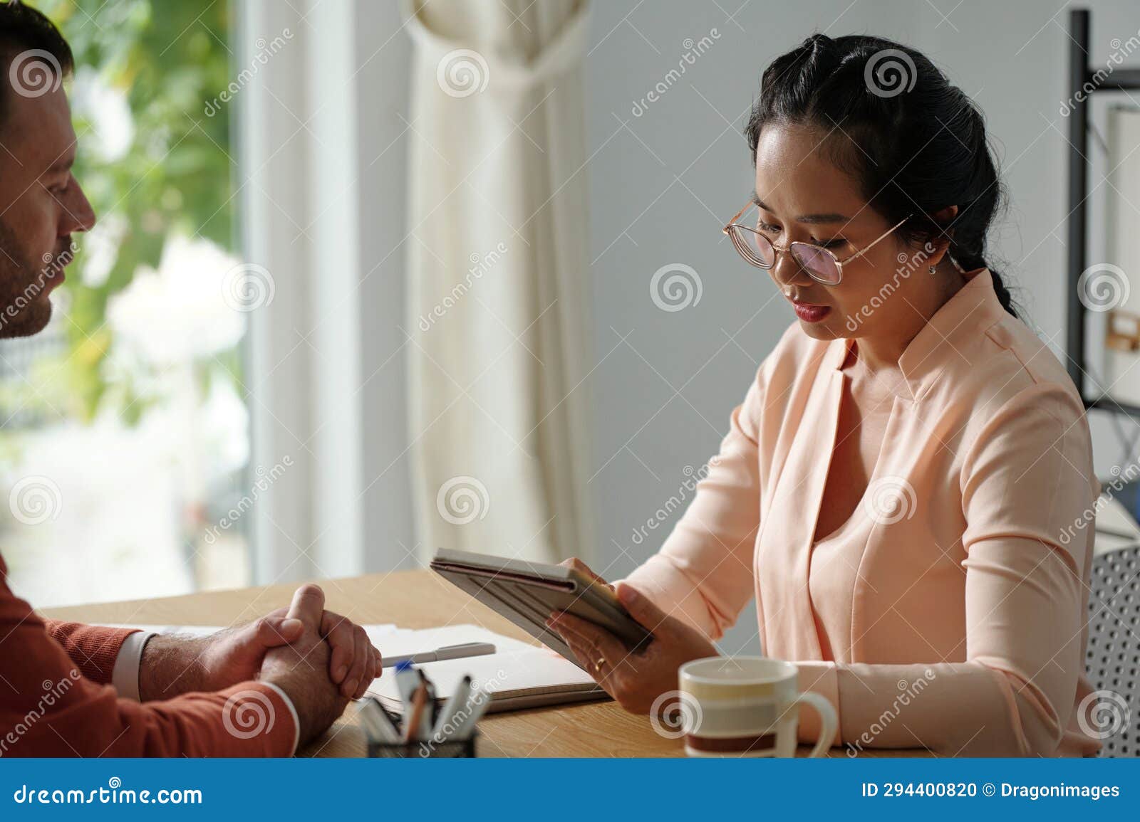 HR Manager Checking CV stock photo. Image of business - 294400820