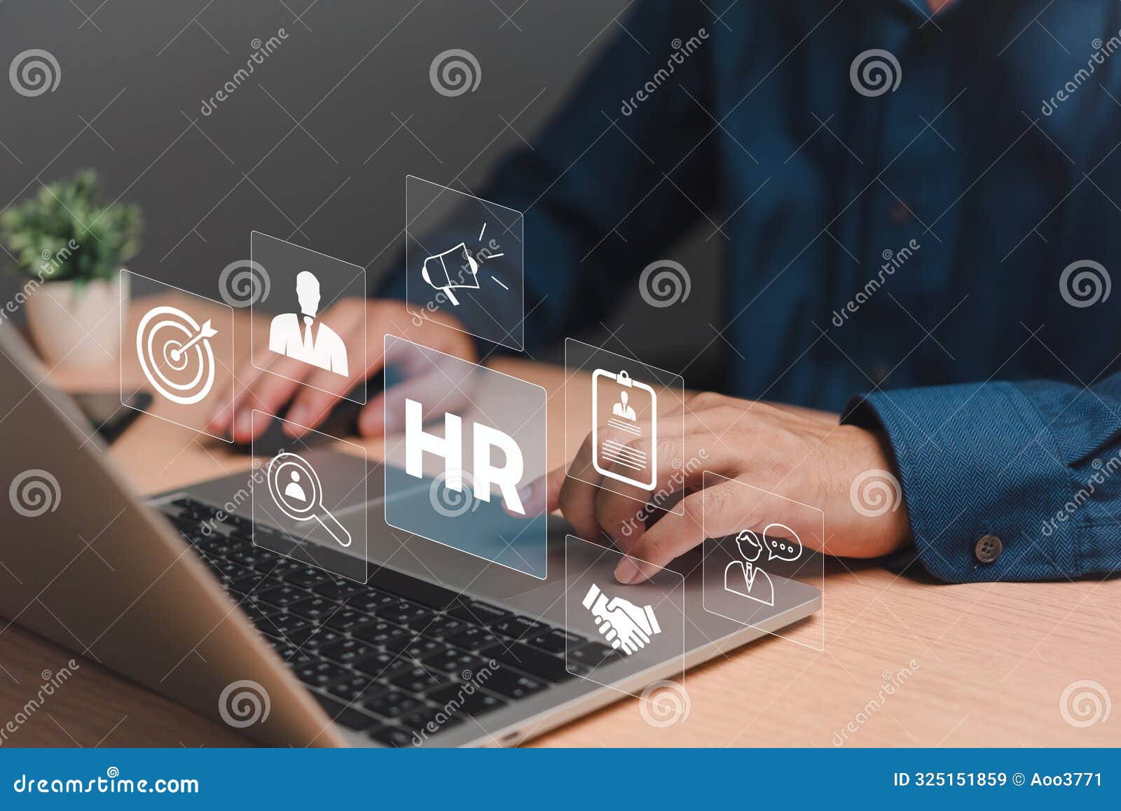 An HR Manager Engages with an Interactive Human Resources Management ...