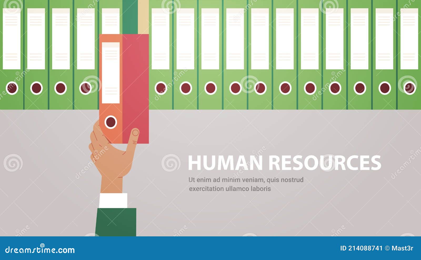 Hr Manager Hand Office Pulling Out Red Folder in Archive Recruitment ...