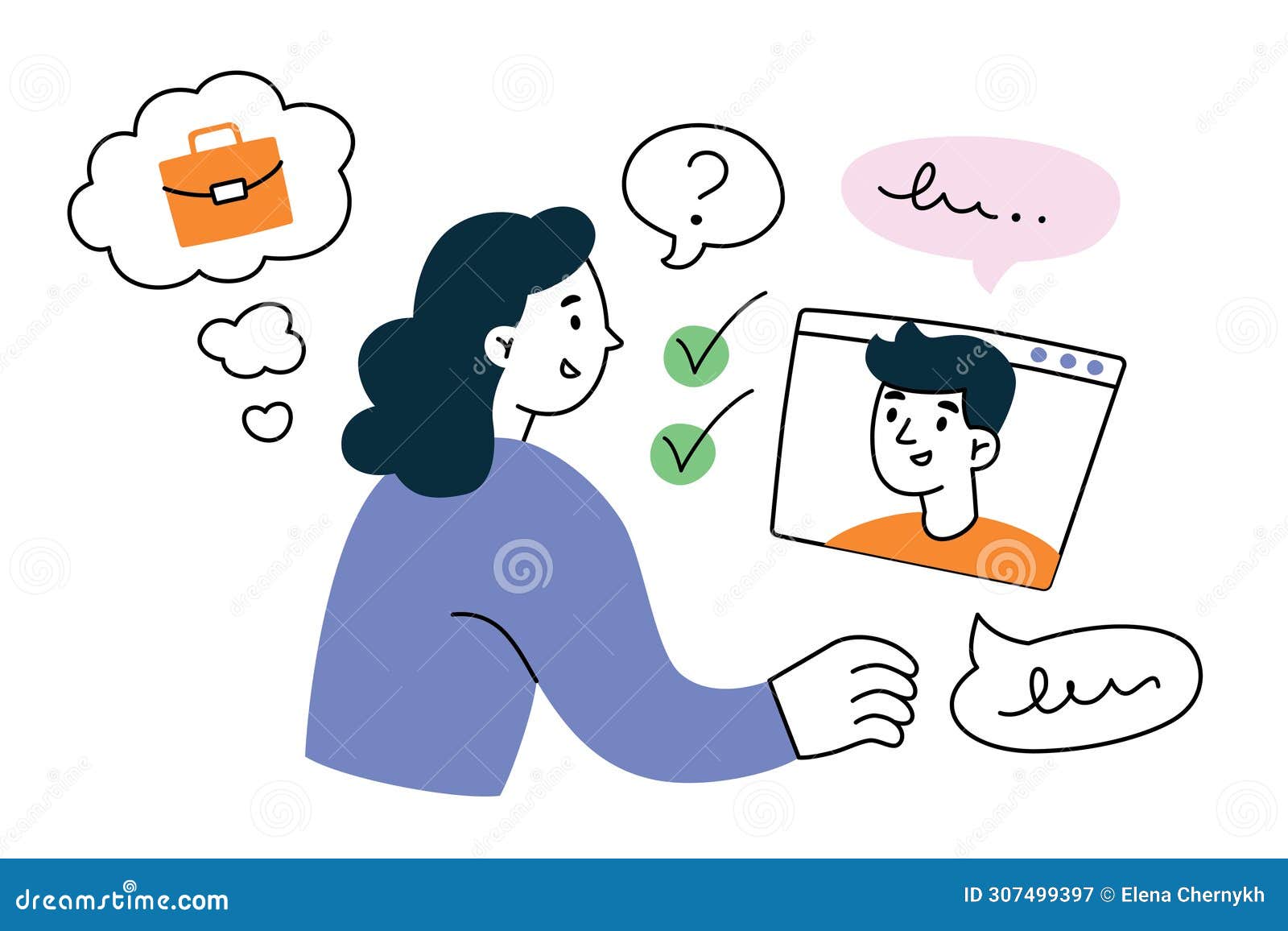 HR Manager Interviewing Employee, Online Interview with Job Applicant ...