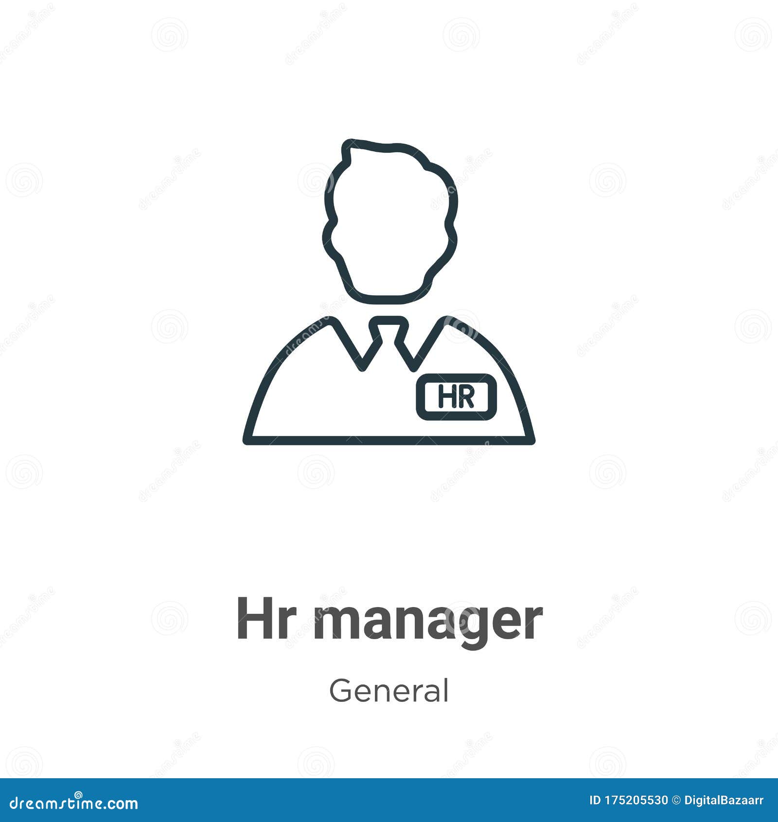 Hr Manager Outline Vector Icon. Thin Line Black Hr Manager Icon, Flat ...