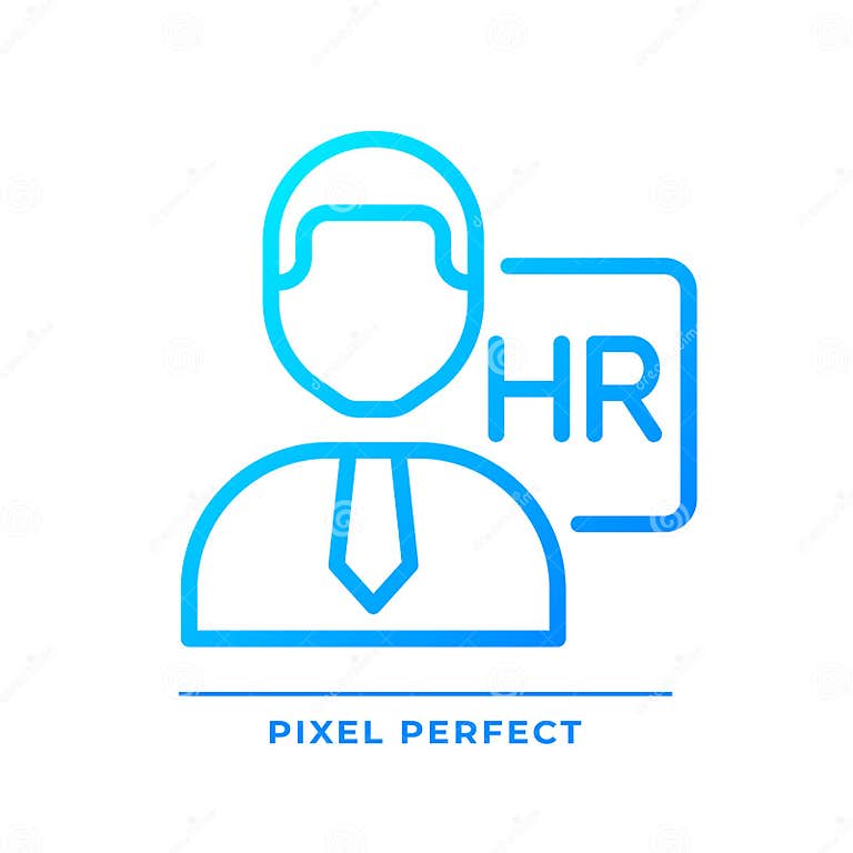HR Manager Pixel Perfect Gradient Linear Vector Icon Stock Vector ...