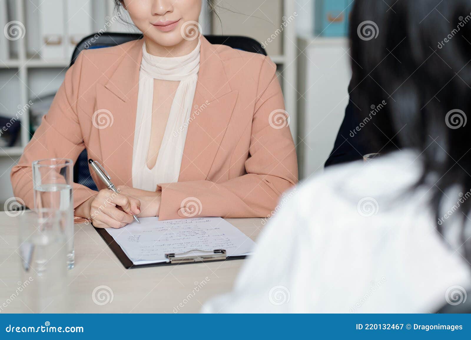 HR Manager Taking Notes in Document Stock Image - Image of talking ...