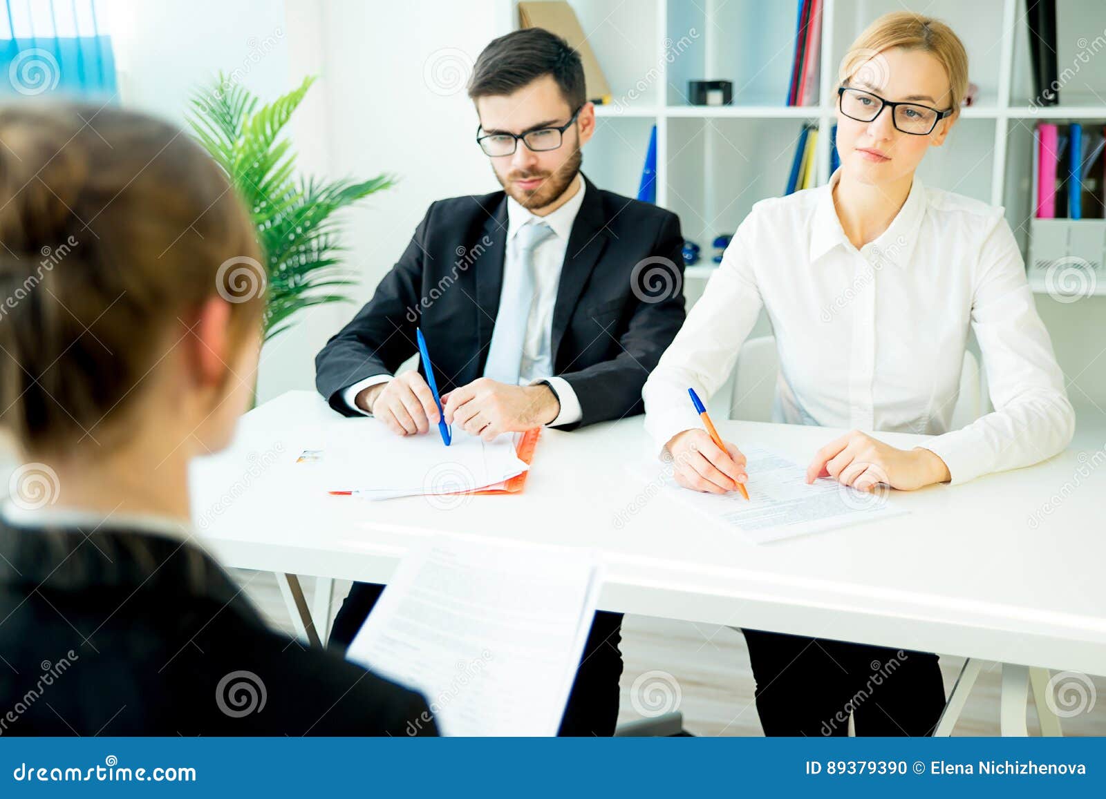 HR managers on interview stock photo. Image of women - 89379390