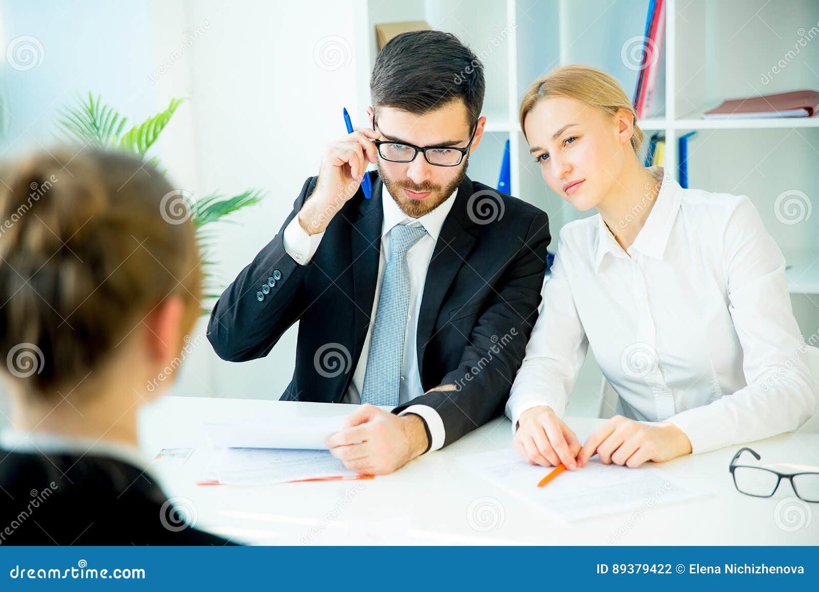 HR managers on interview stock photo. Image of office - 89379422